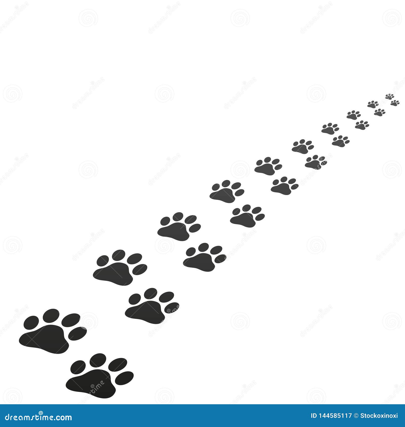 Animal Paw Print Trace Vector Illustration Stock Vector - Illustration ...