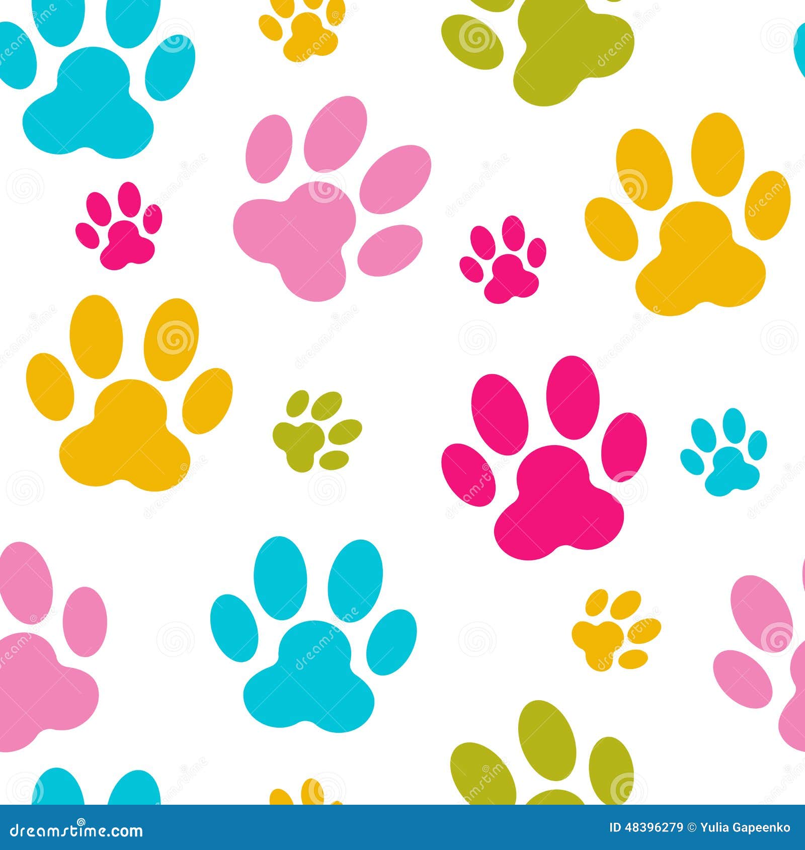 Animal Paw Seamless Pattern Background Vector Stock Vector ...