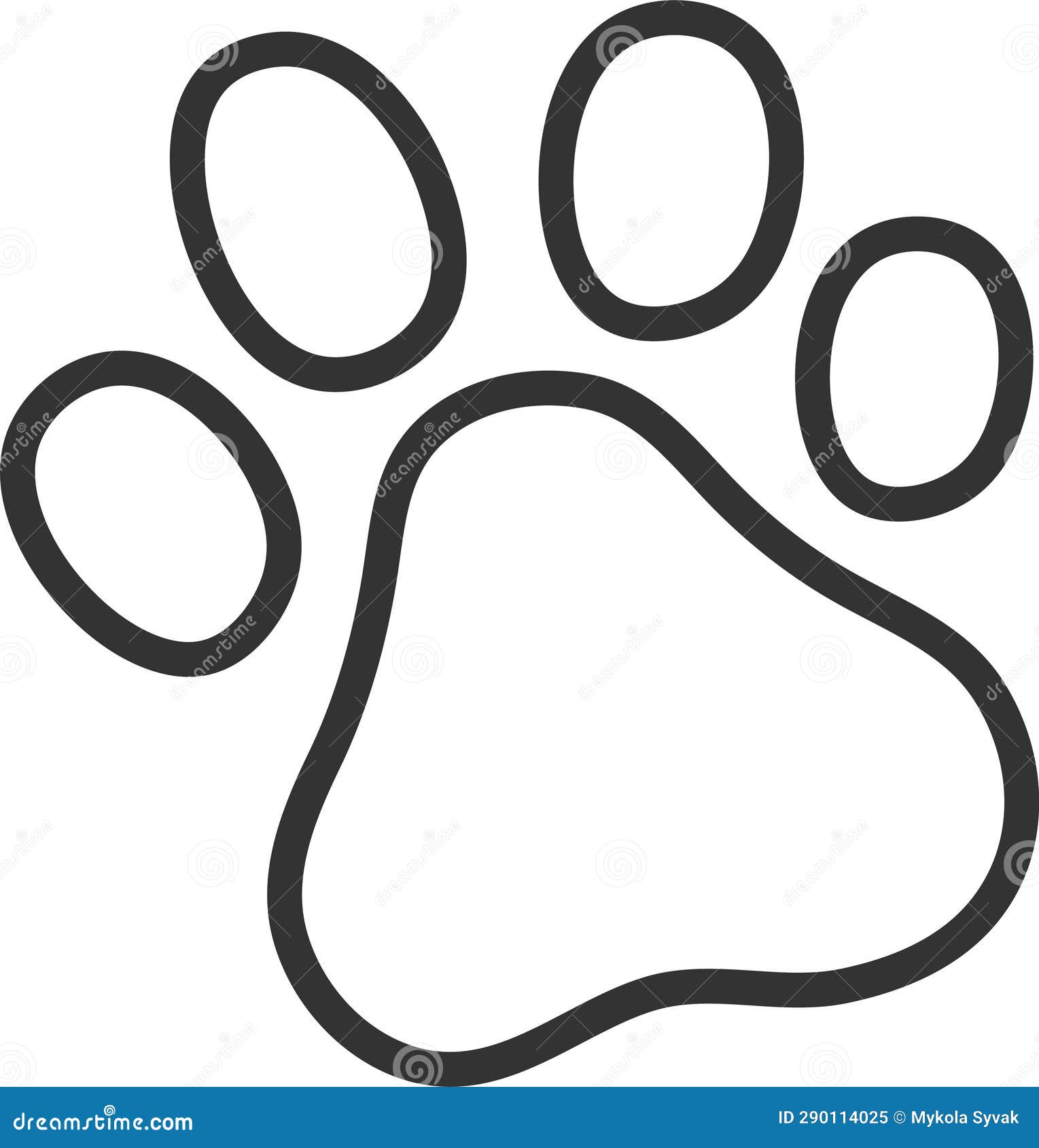 Animal Paw Track Lined stock vector. Illustration of design - 290114025