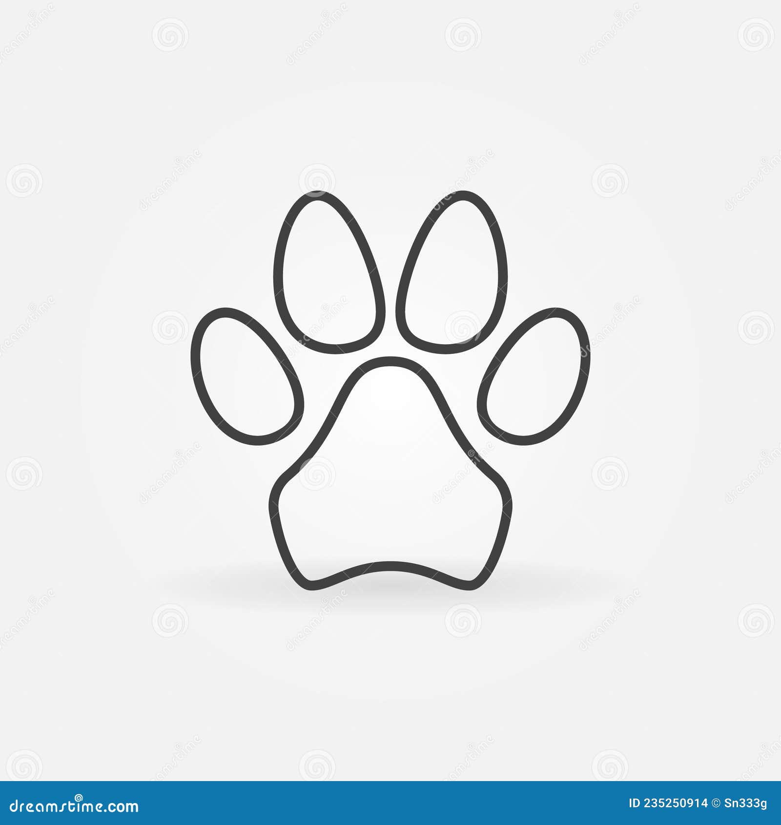 Animal Pet Foot Mark Linear Vector Concept Minimal Icon Stock Vector ...