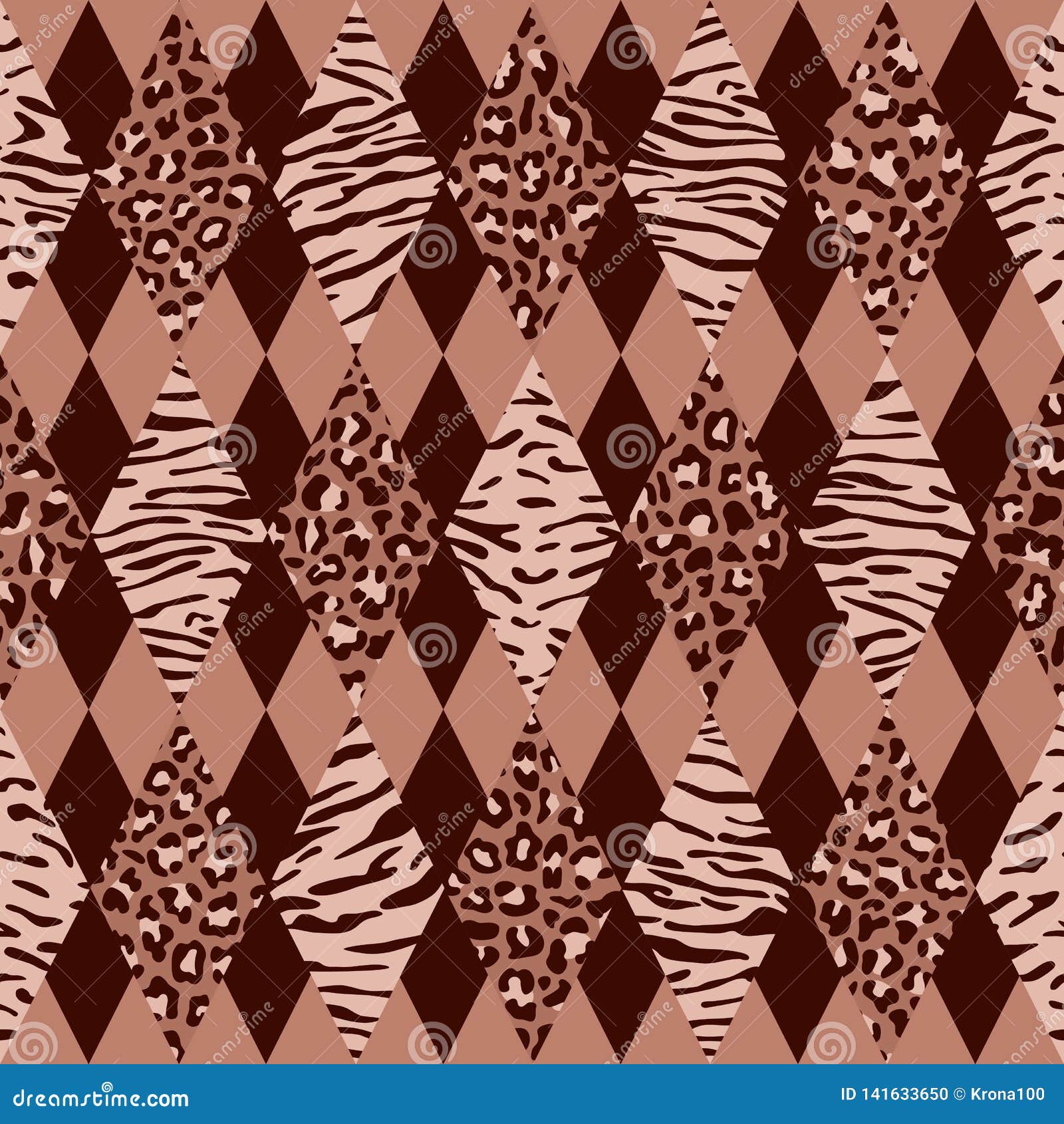 Animal Pink and Maroon Geometric Seamless Pattern Stock Vector ...