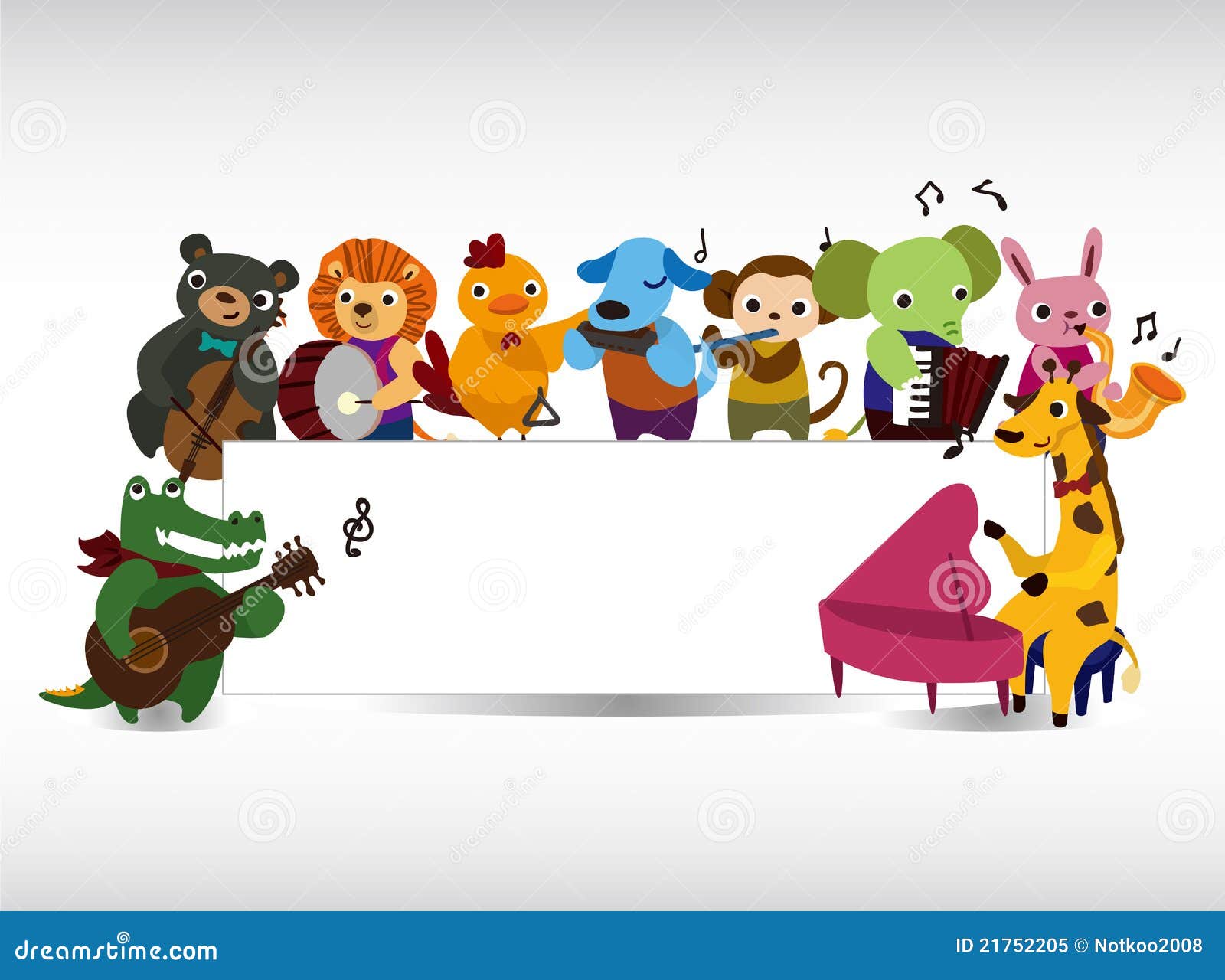 Animal play music card stock vector. Illustration of giraffe - 21752205