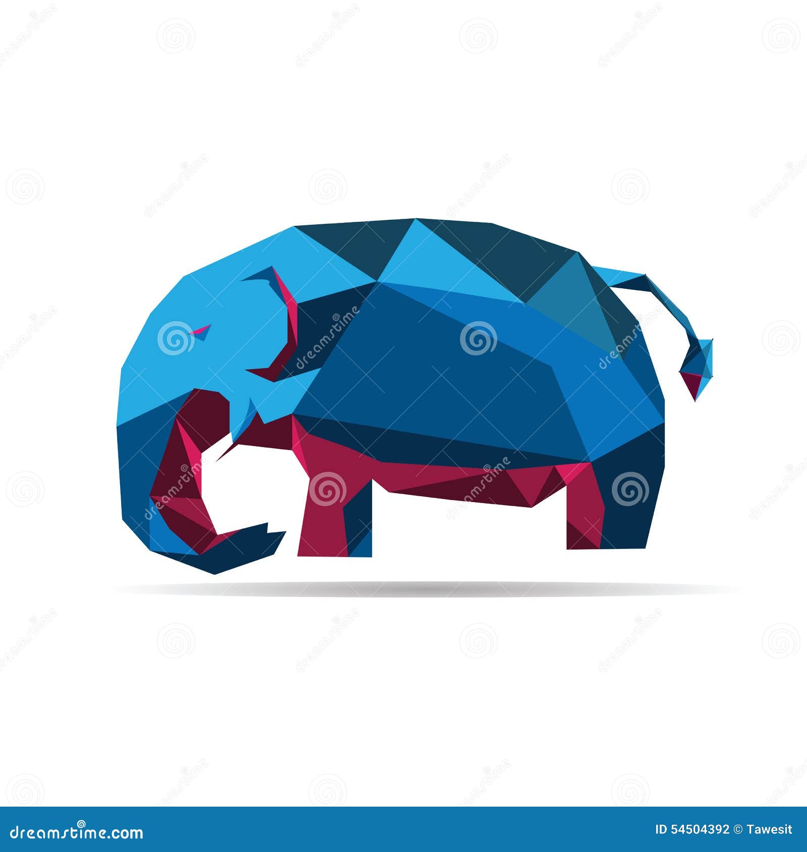 Animal Polygonal Elephant Shape Vector Stock Vector - Illustration of ...