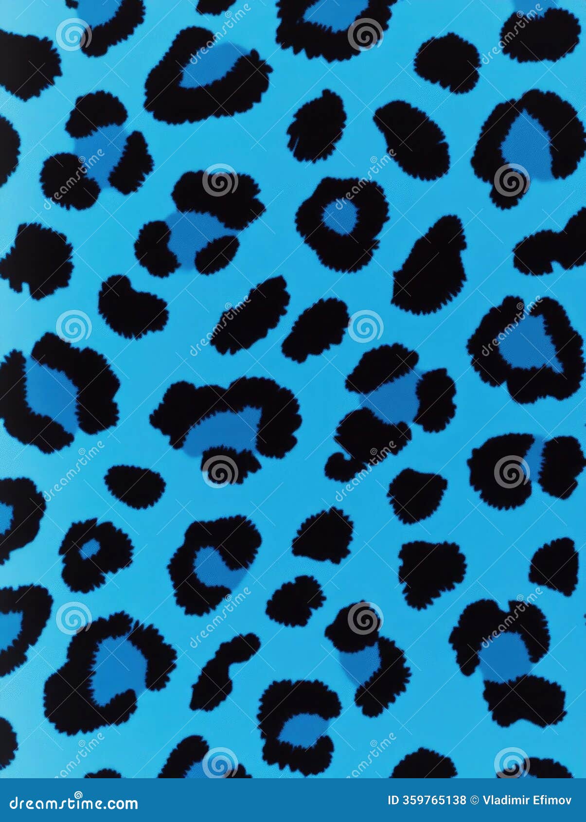 Leopard With Blue Splashes On White Background. Blue Predator. Digital ...