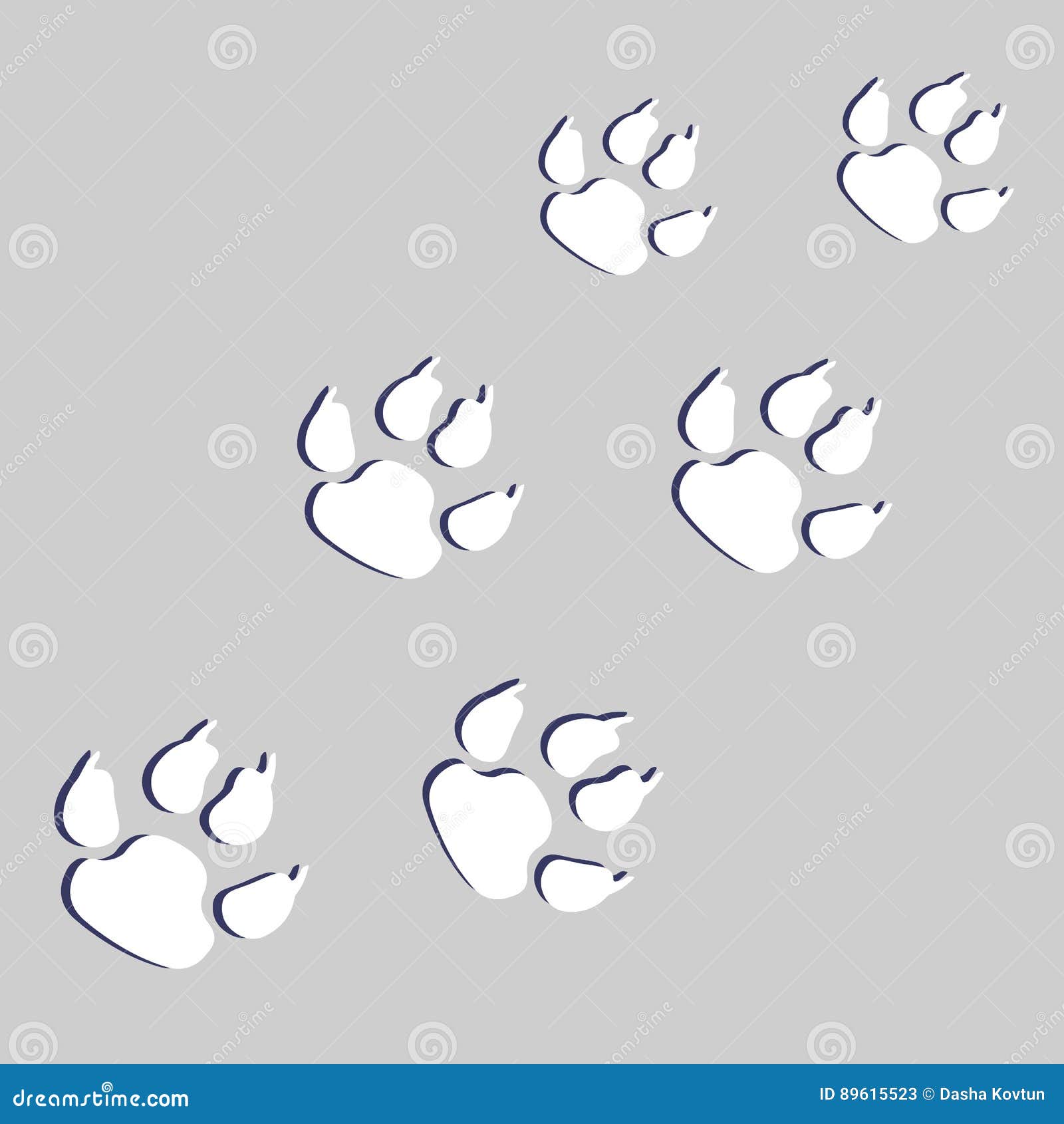 Animal Print Paw Foot Shape Stock Illustration - Illustration of path ...