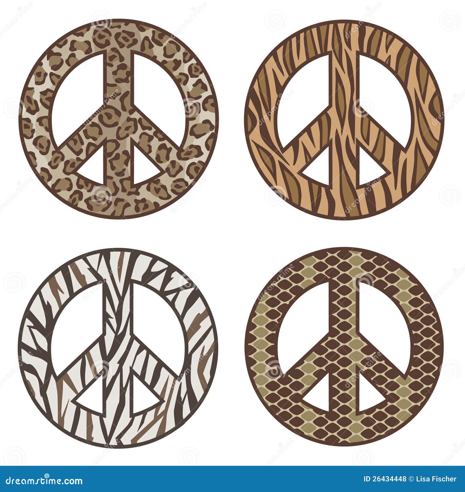 Animal Print Peace Symbols stock vector. Illustration of print - 26434448