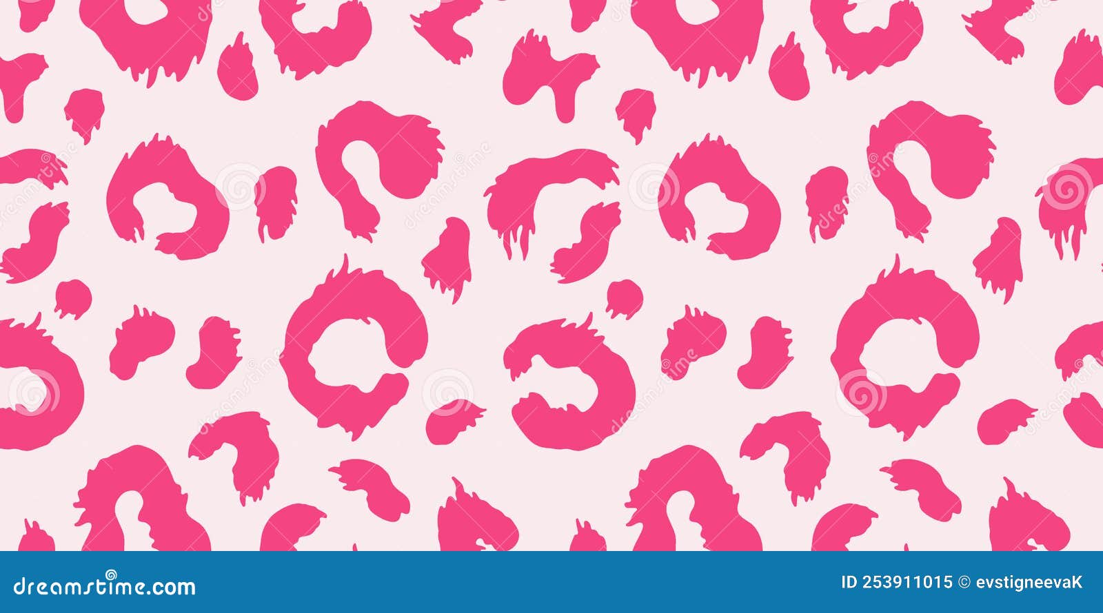 Animal Print, Pink Leopard, Vector Seamless Pattern in the Style of ...