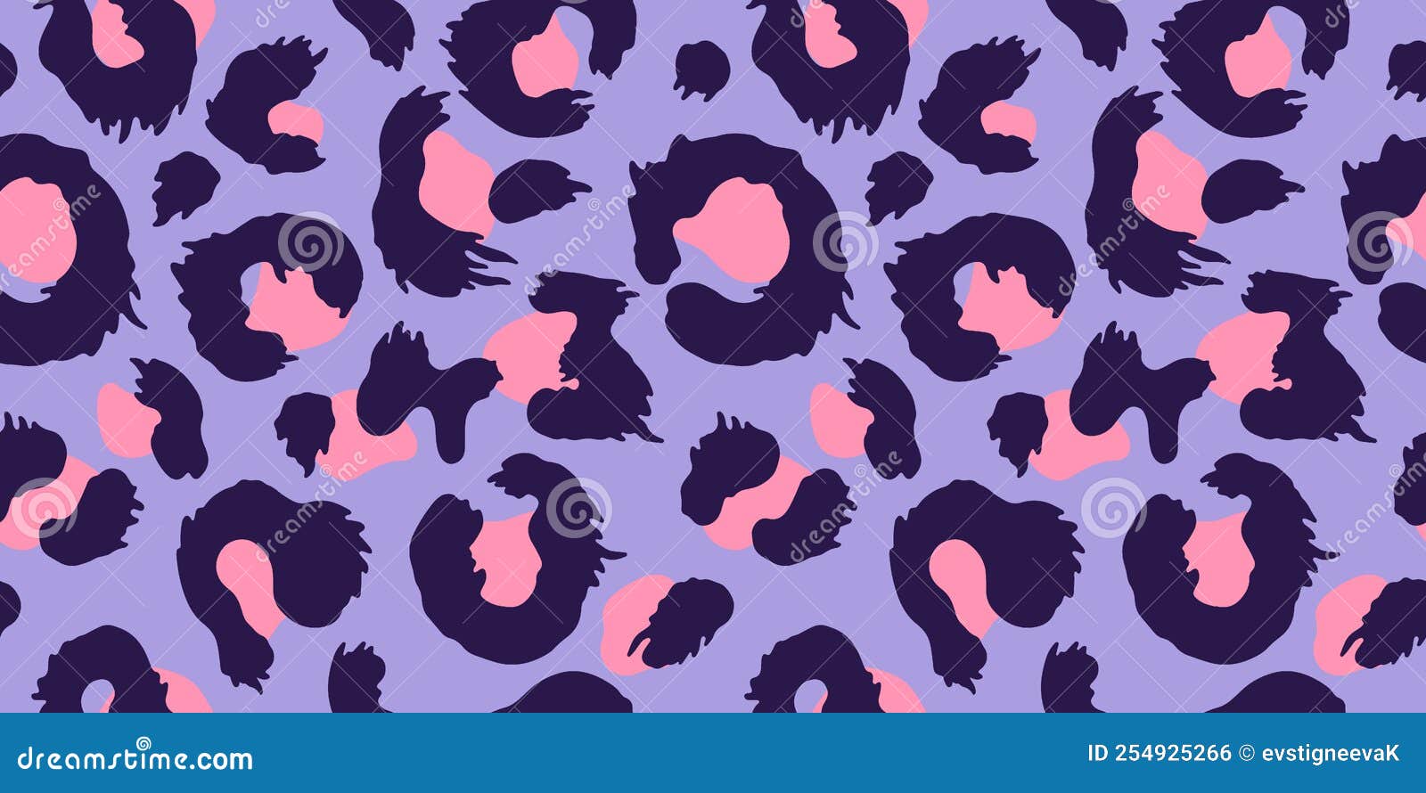 Animal Print, Purple Leopard, Vector Seamless Pattern in the Style of ...