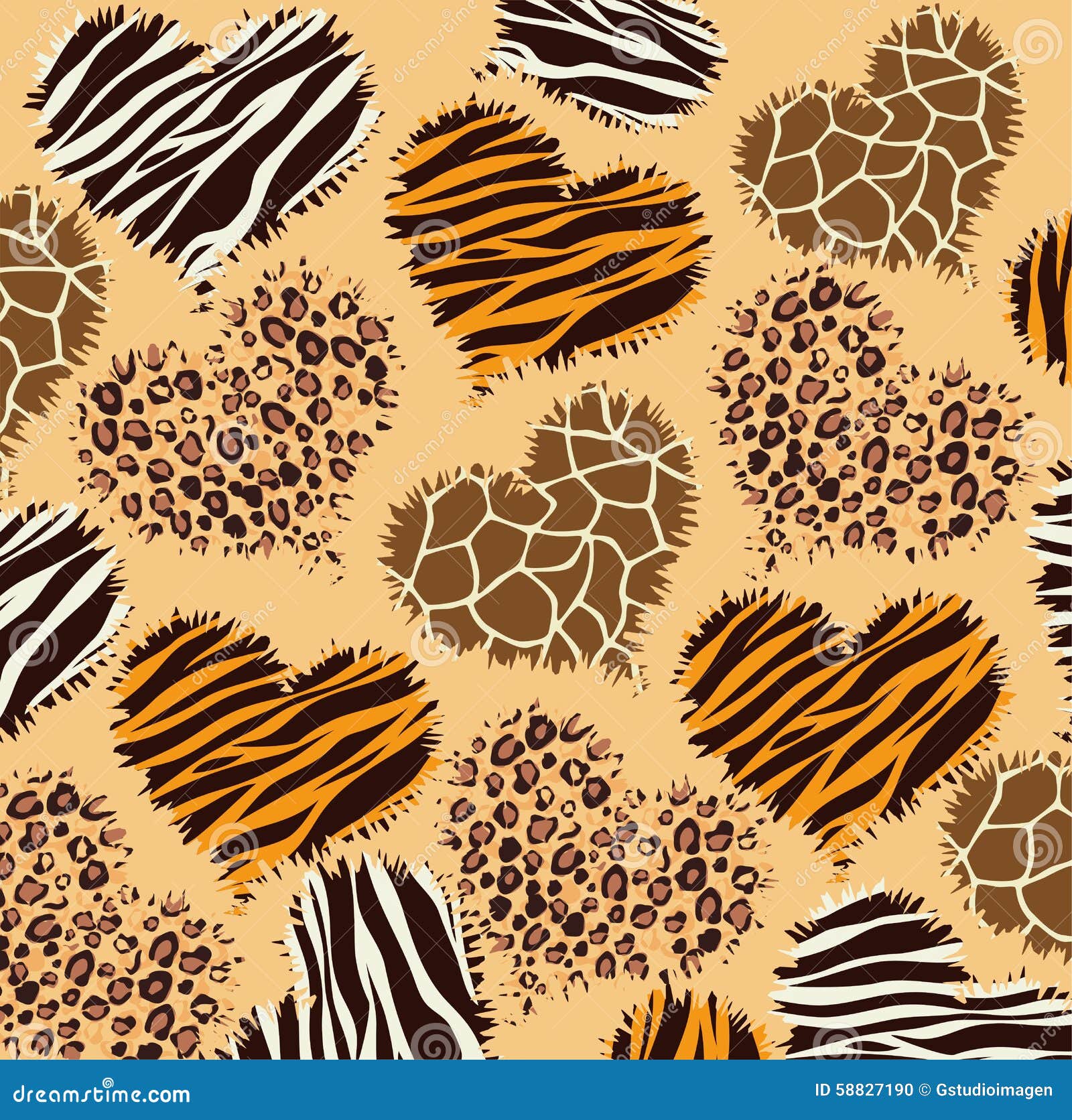 Animal prints design. stock vector. Illustration of ornament - 58827190