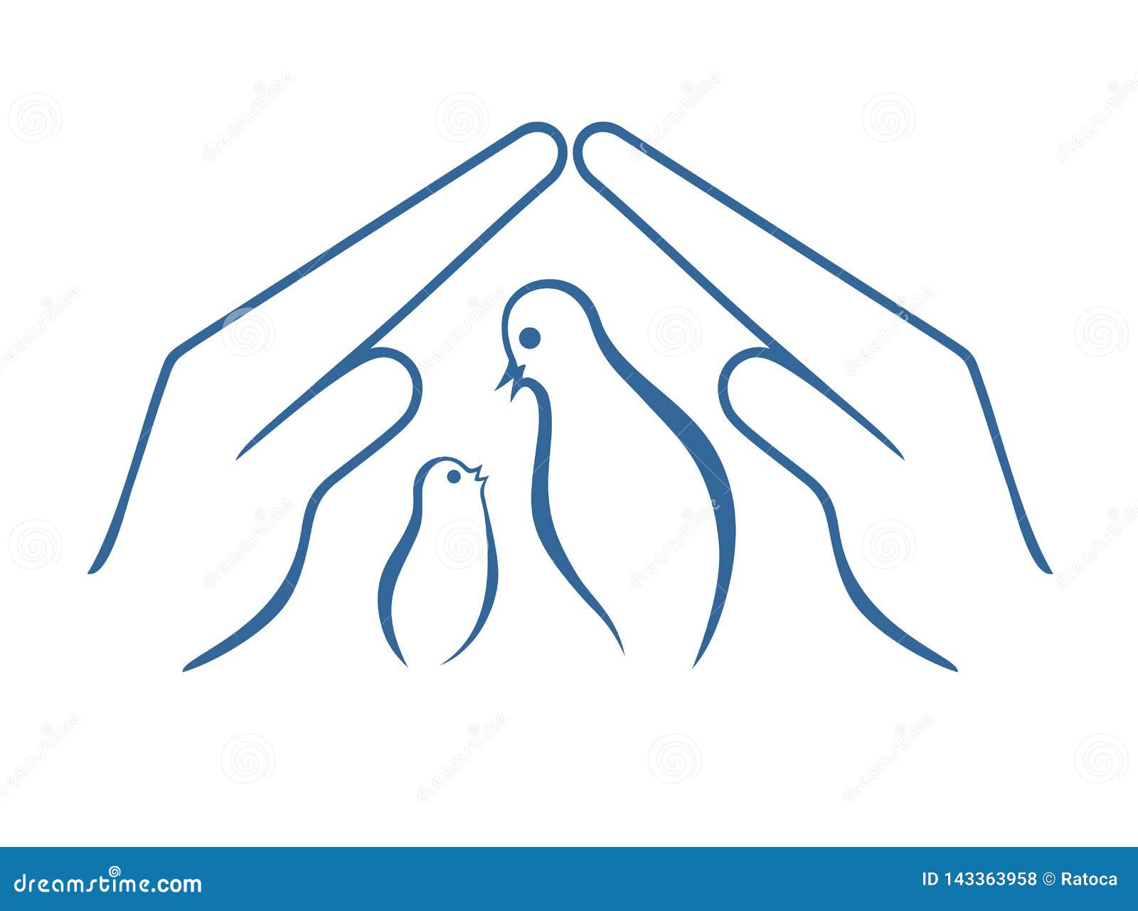 Animal protect symbol stock vector. Illustration of hand - 143363958
