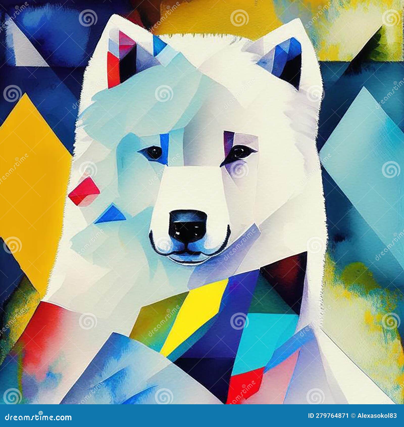 Animal Puppy Samoyed Dark Horse Comic Stock Illustration - Illustration ...