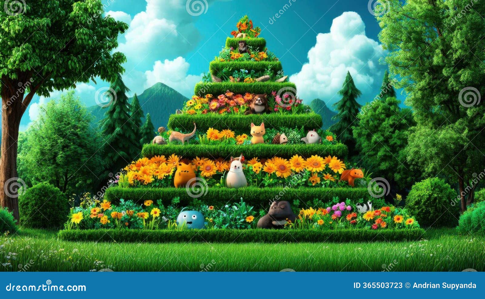 Animal Pyramid Illustration, A Visual Representation Of The Food Chain ...