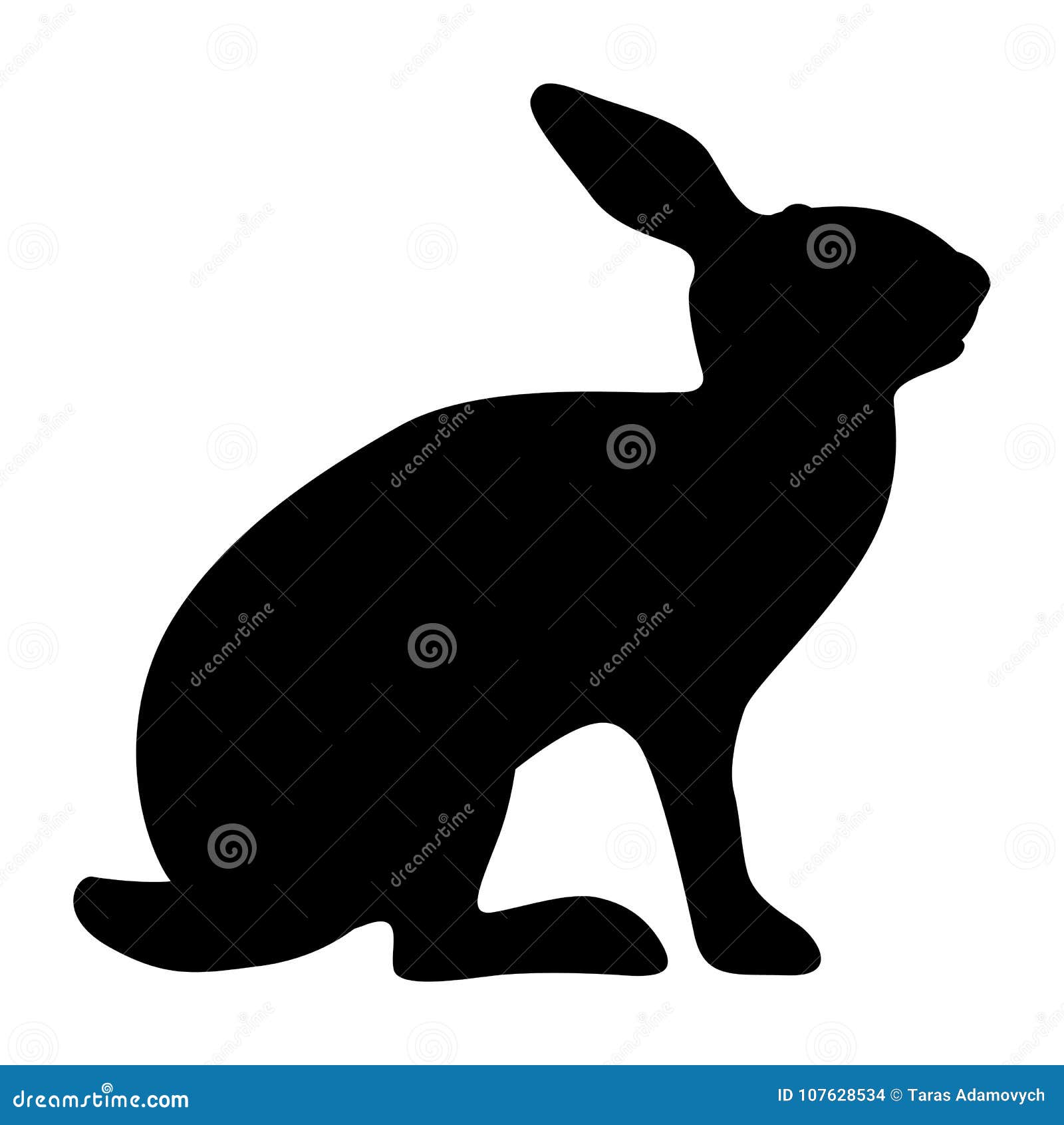 Rabbit Vector Illustration Profile Side Black Silhouette Stock Vector ...