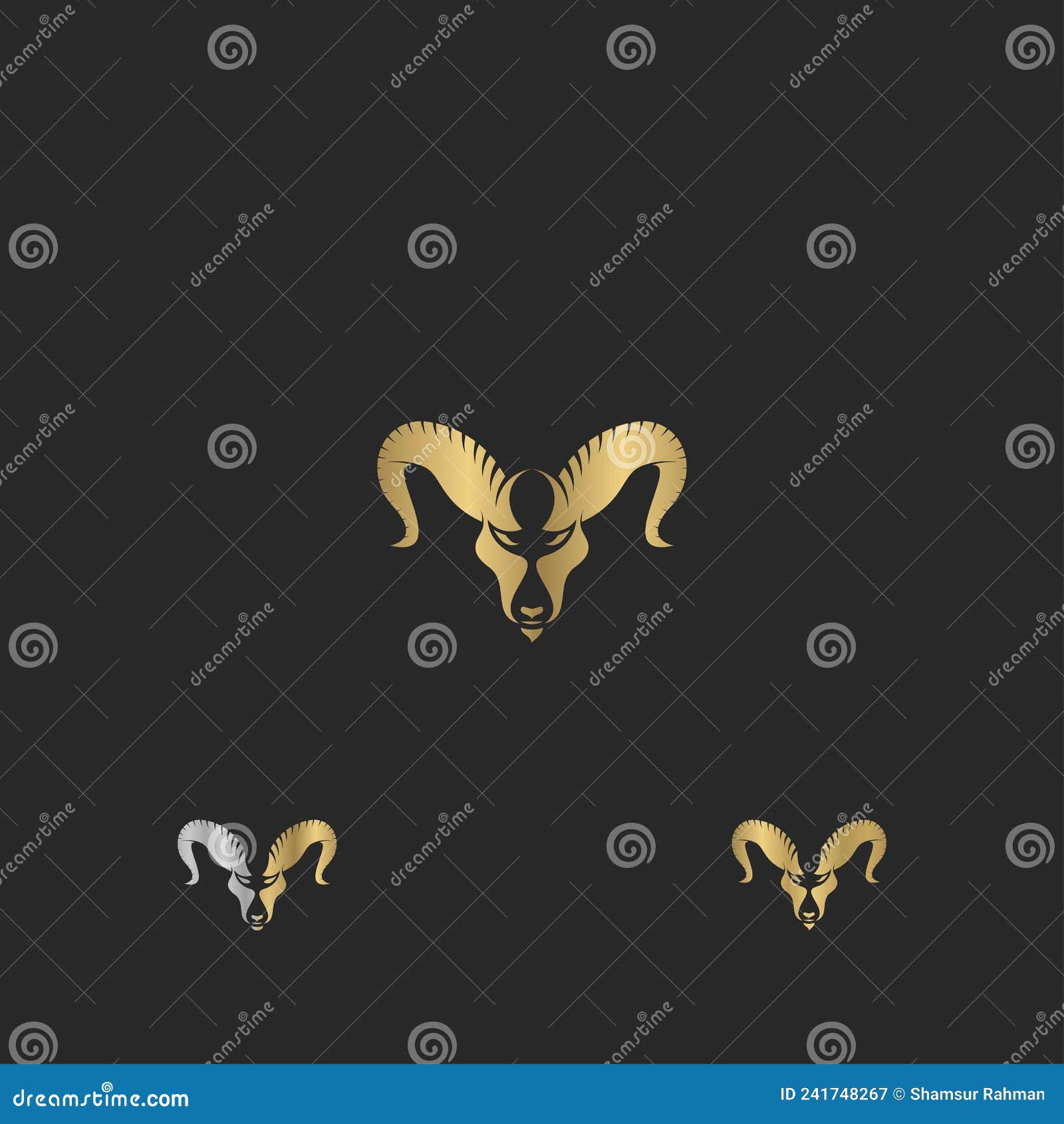 Animal Ram Big Horn Logo Vector Design Stock Vector - Illustration of ...