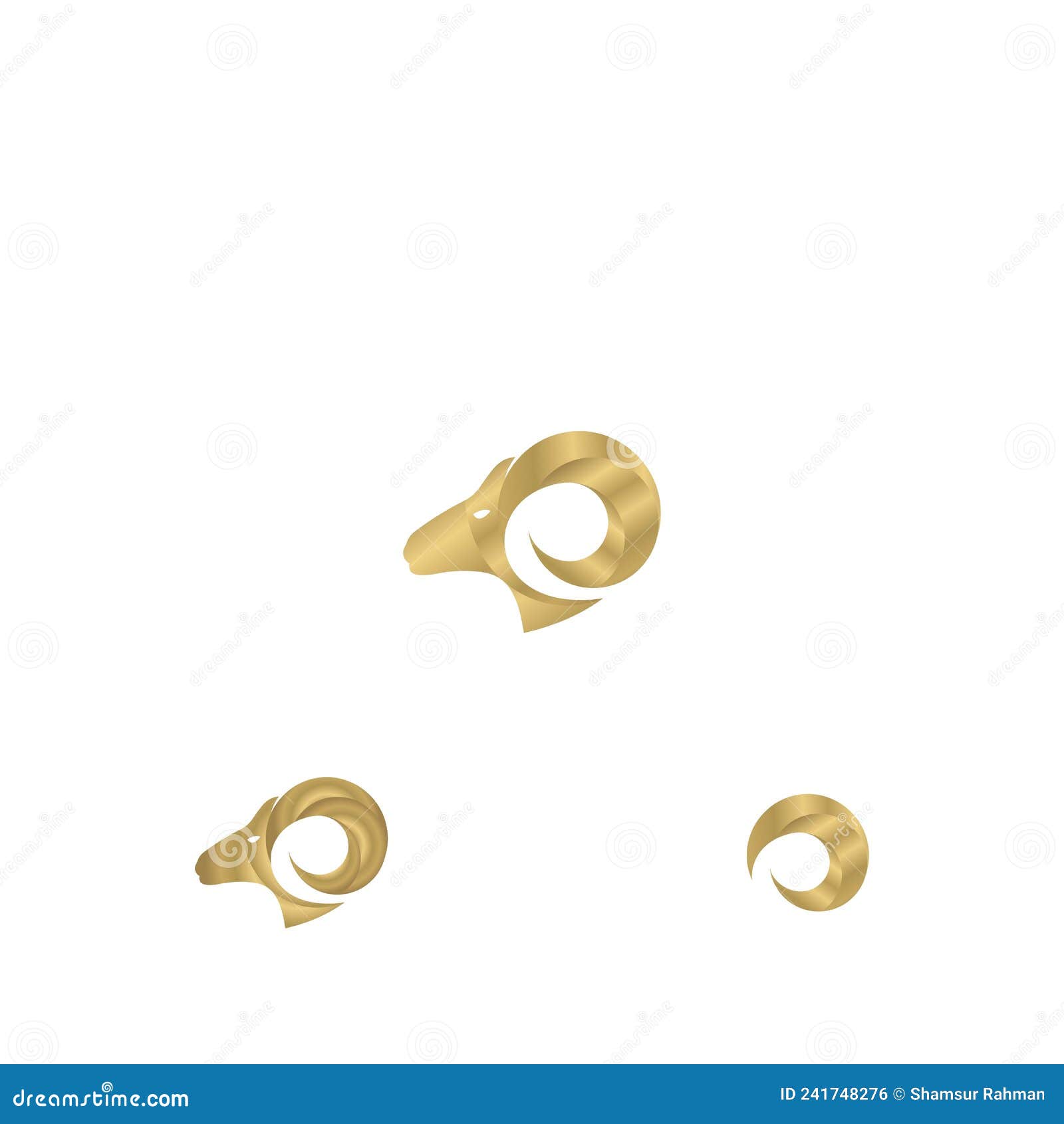 Animal Ram Big Horn Logo Vector Design Stock Illustration ...