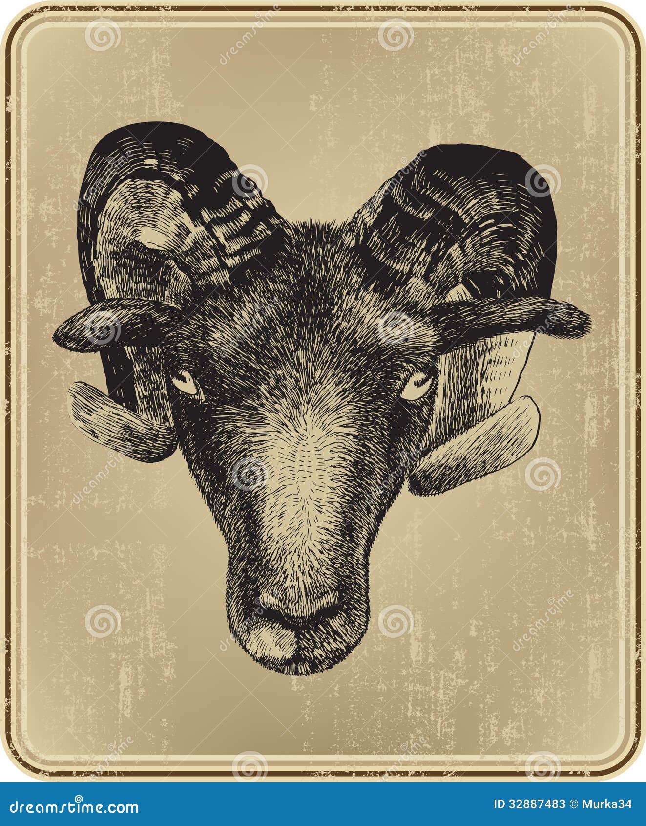 Animal Ram Hand-drawing. Vector Illustration. Stock Vector ...