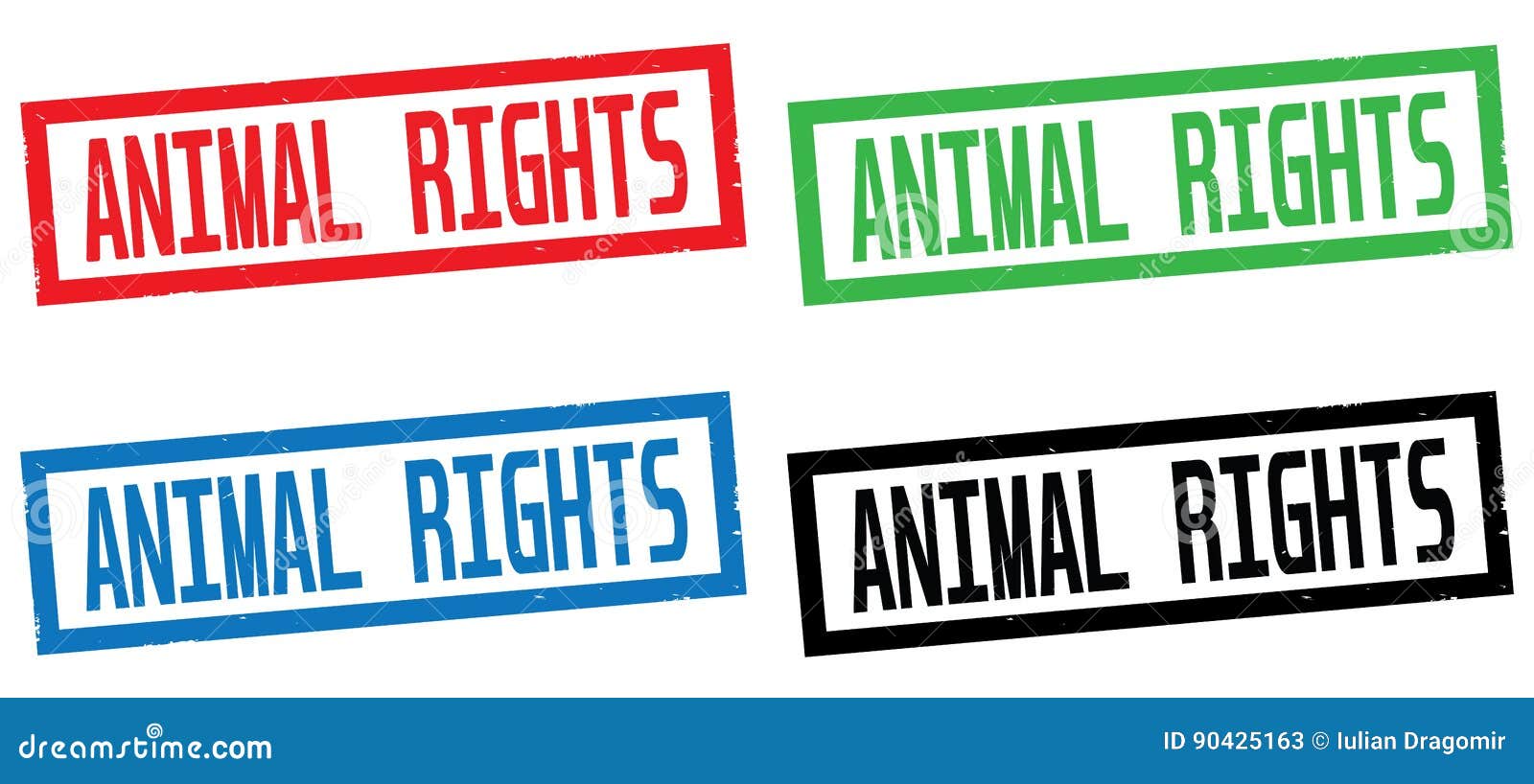 ANIMAL RIGHTS Text, on Rectangle Border Stamp Sign. Stock Illustration ...