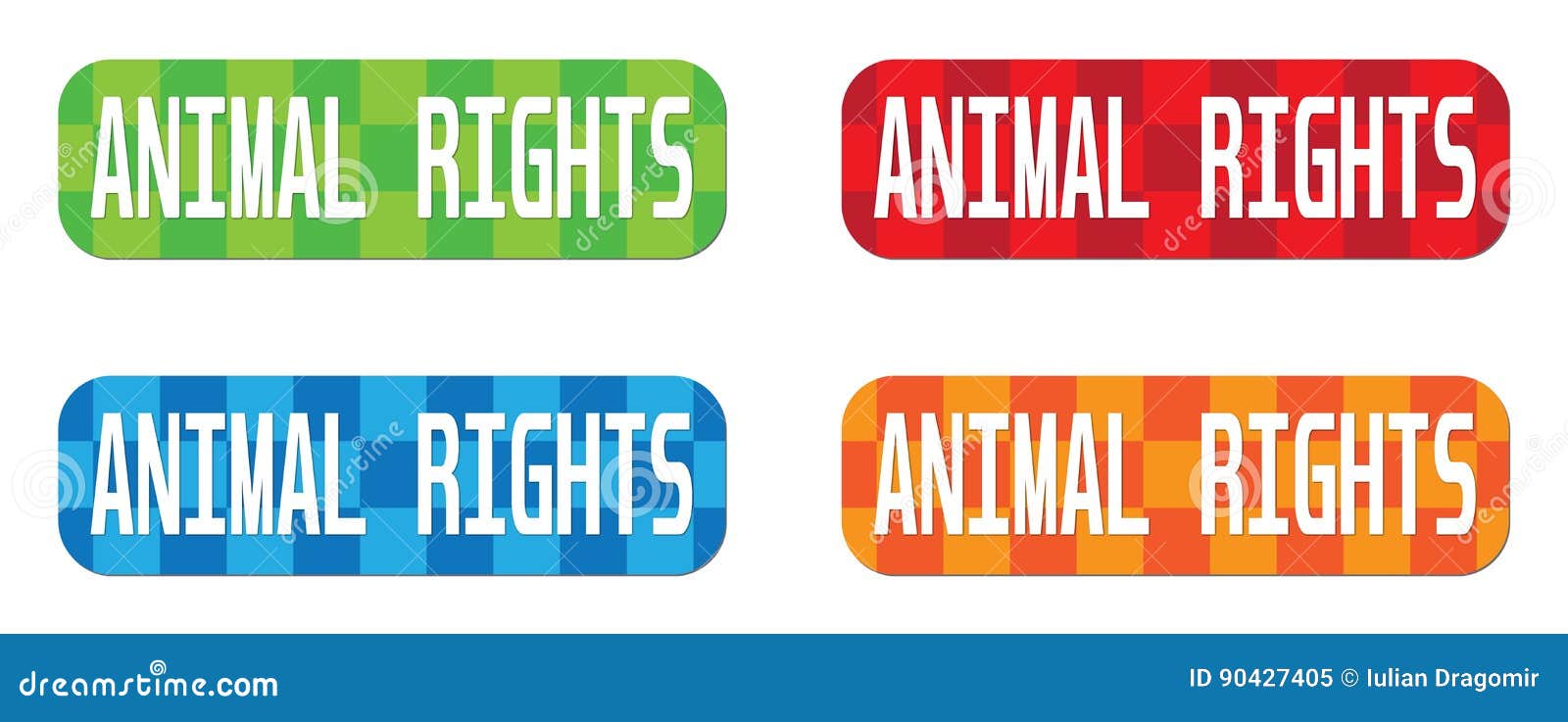 ANIMAL RIGHTS Text, on Rectangle, Zig Zag Pattern Stamp Sign. Stock ...