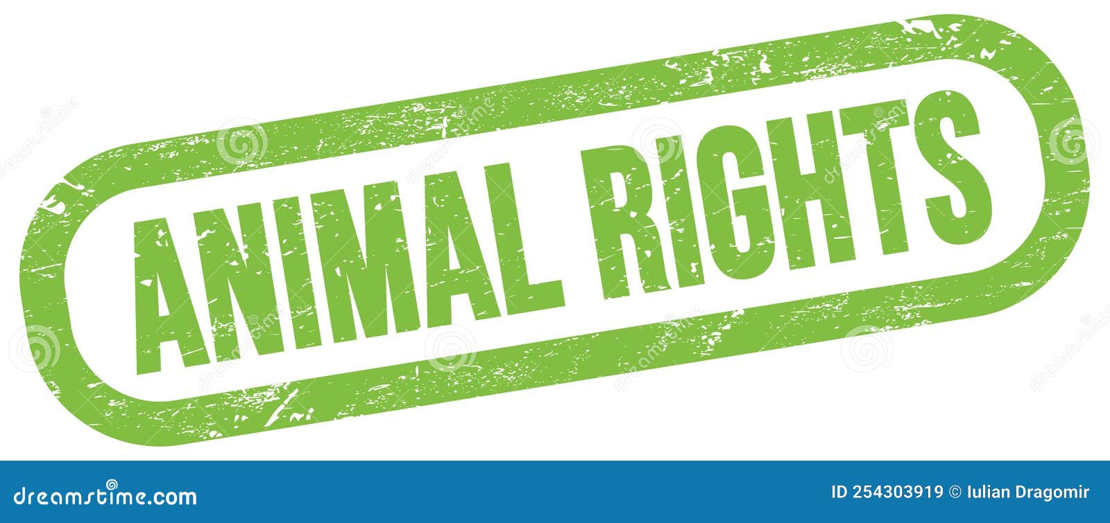 ANIMAL RIGHTS, Text Written on Green Stamp Sign Stock Illustration ...