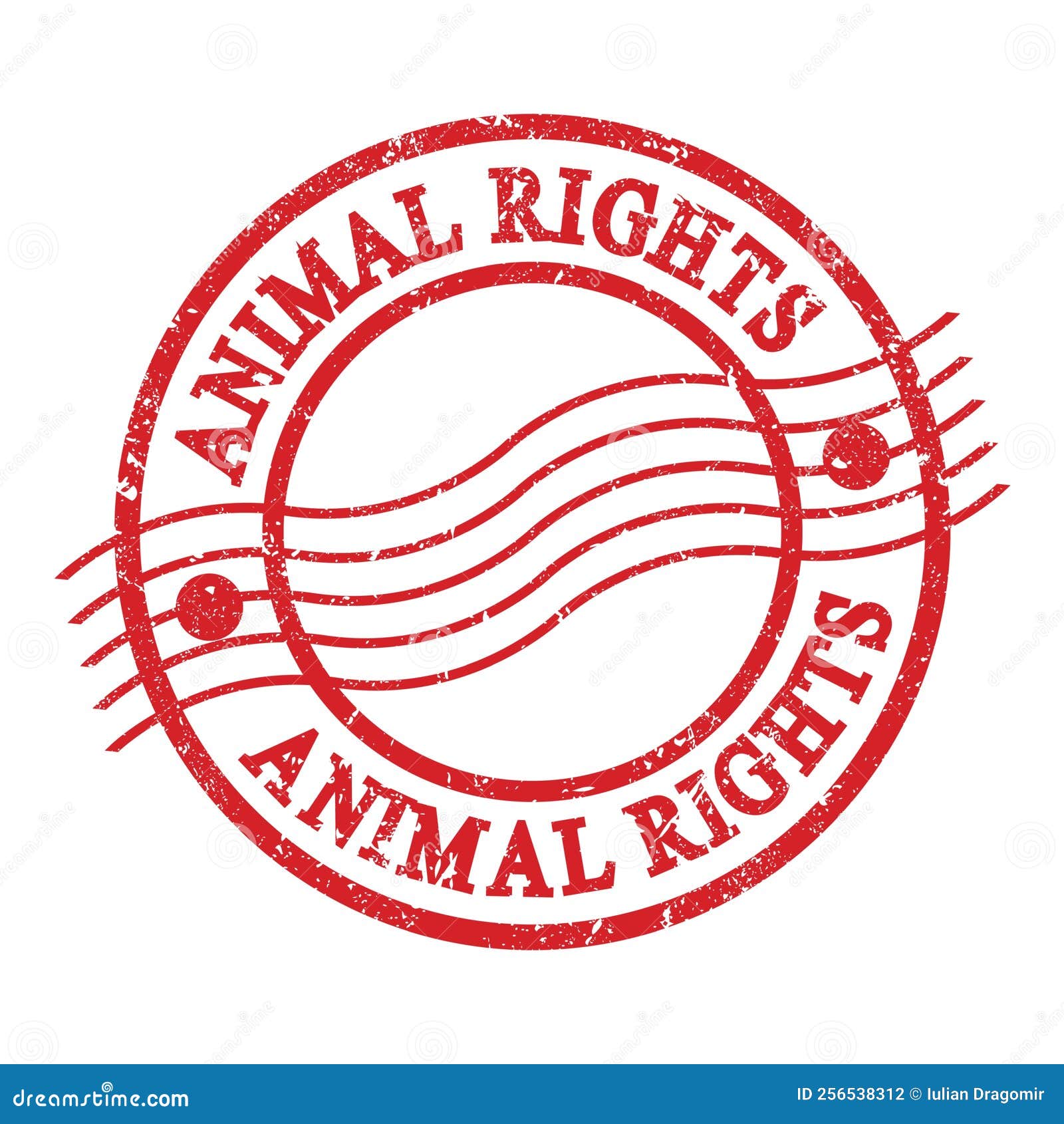 ANIMAL RIGHTS, Text Written on Red Postal Stamp Stock Illustration ...