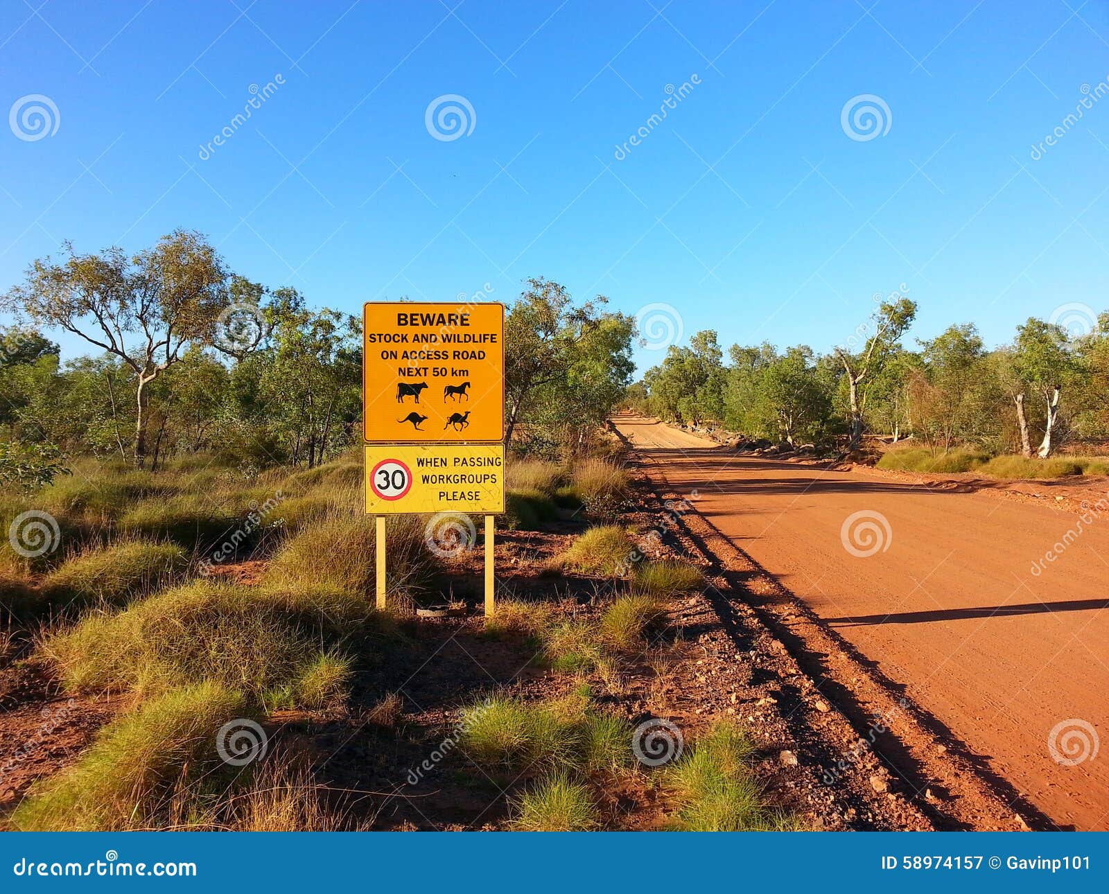 Animal Road Sign in Outback Australia Beware Caution Stock Image ...