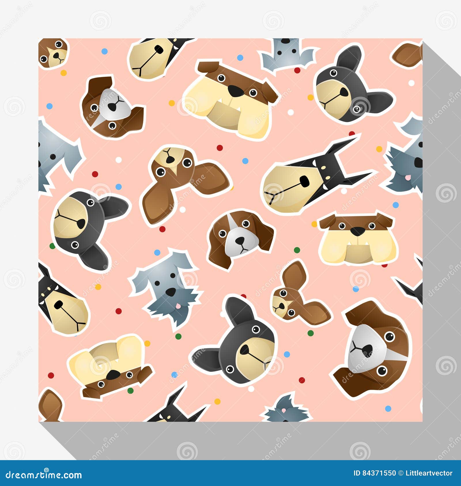 Animal Seamless Pattern Collection with Dog Stock Vector - Illustration ...