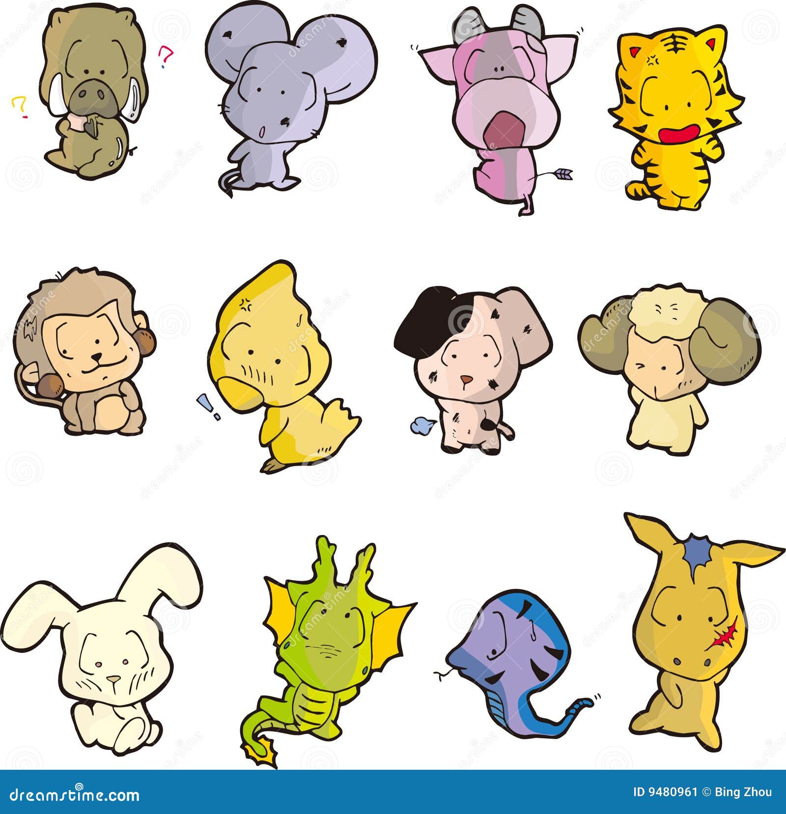 Animal set eleven stock illustration. Illustration of grunge - 9480961