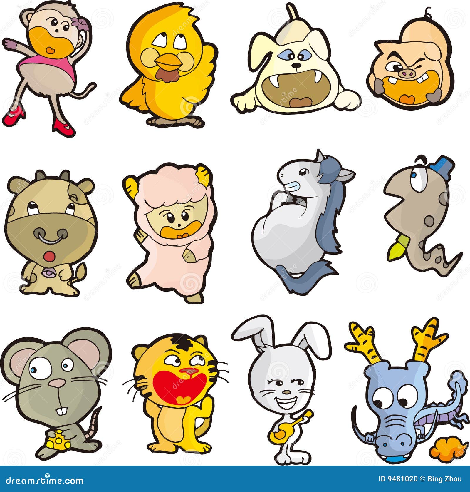 Animal set fourteen stock illustration. Illustration of abstract - 9481020