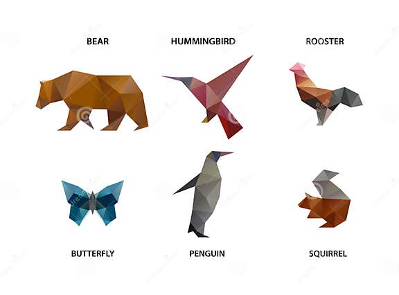 Animal set of polygons stock vector. Illustration of creative - 54791475