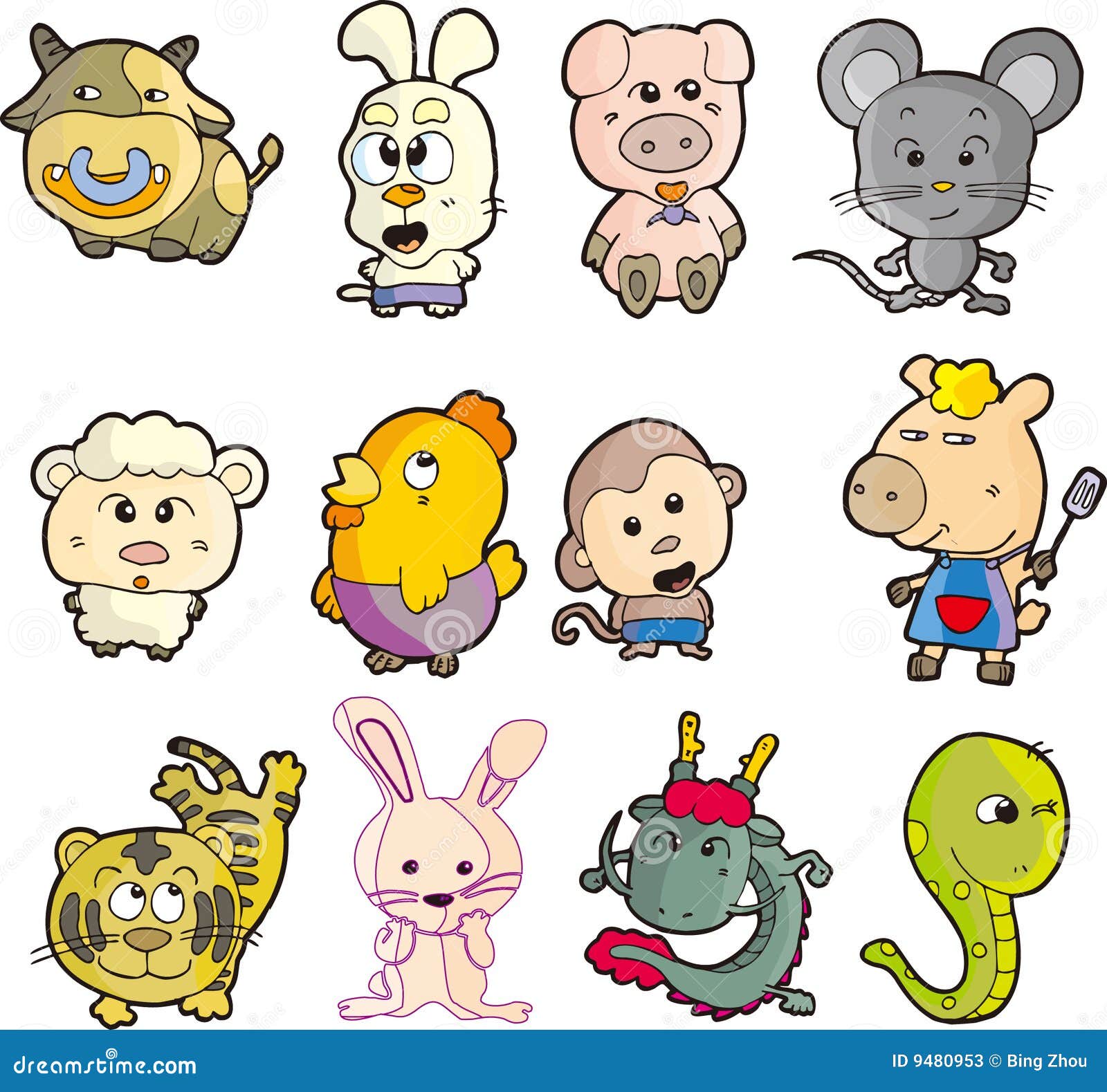 Animal set ten stock illustration. Illustration of sheep - 9480953