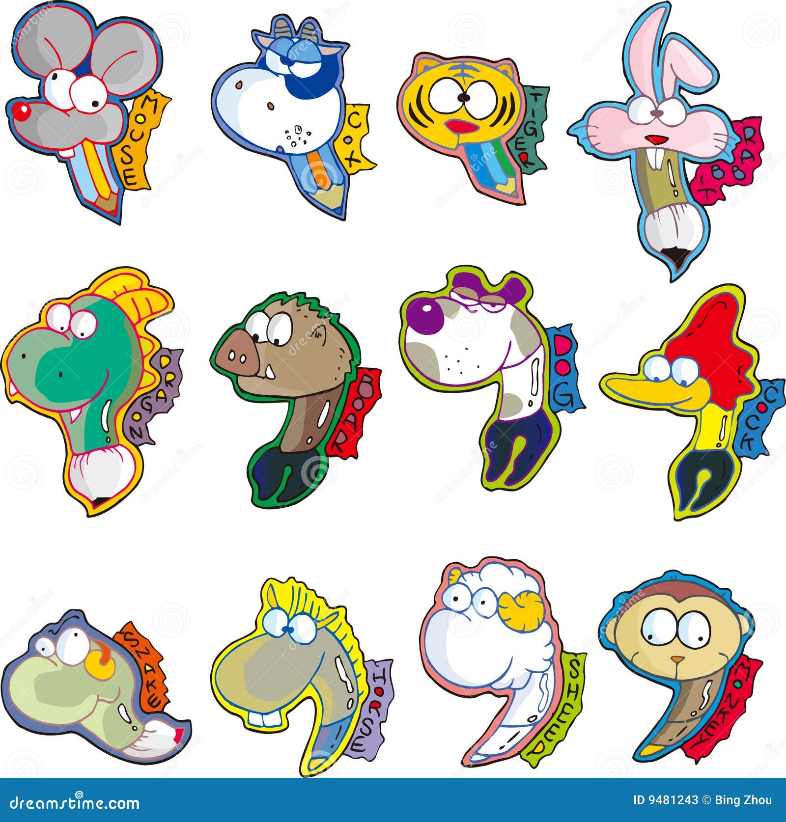 Animal set twenty-seven stock illustration. Illustration of texture ...