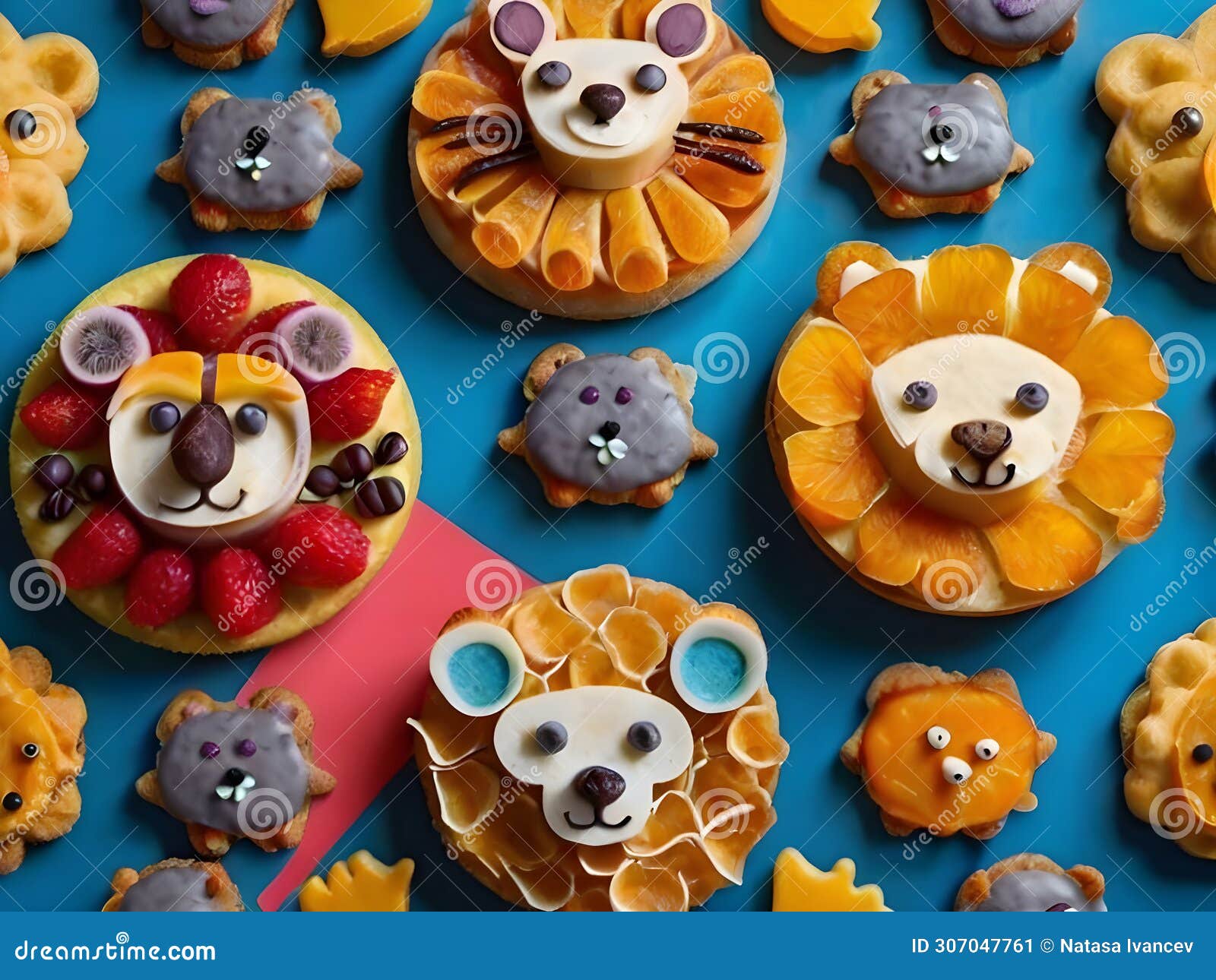 Animal Shaped Food for Kids Stock Illustration - Illustration of ...