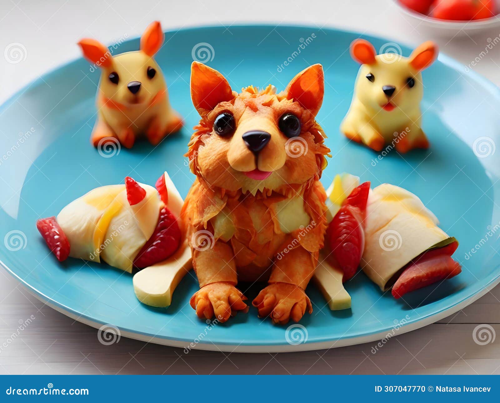 Animal Shaped Food for Kids Stock Illustration - Illustration of happy ...