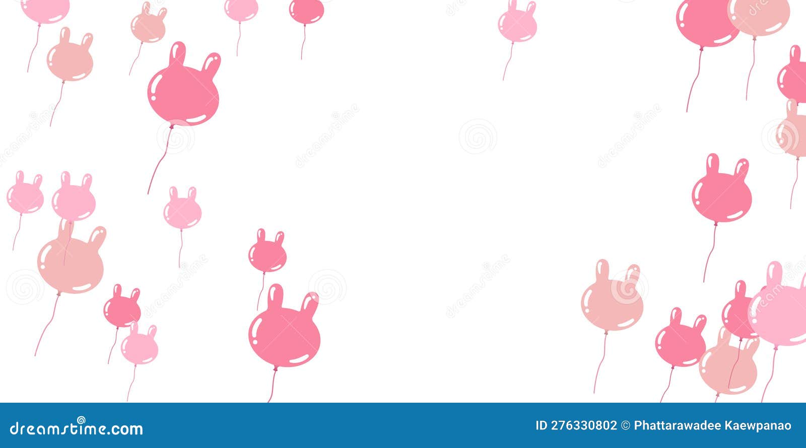 Rabbit With Balloons Vector Illustration | CartoonDealer.com #17088190