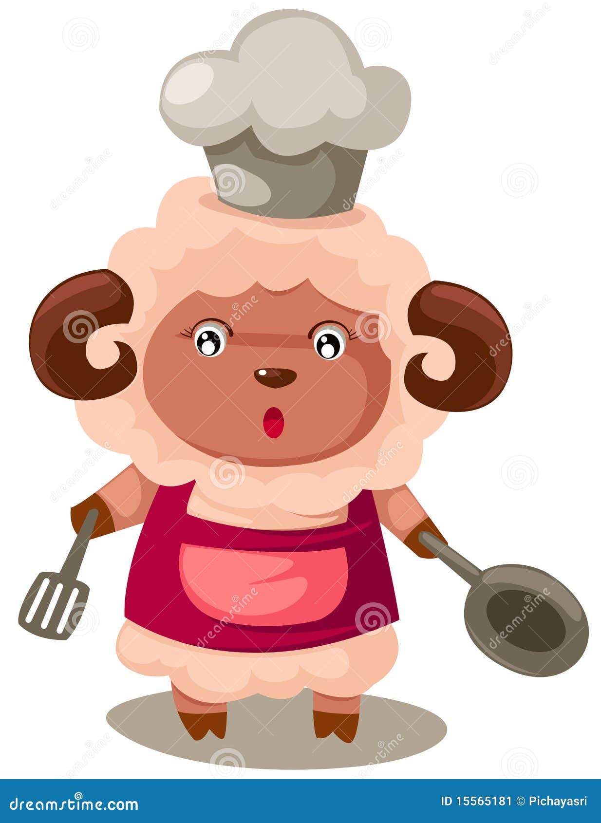 Animal sheep cooking stock vector. Illustration of painting - 15565181