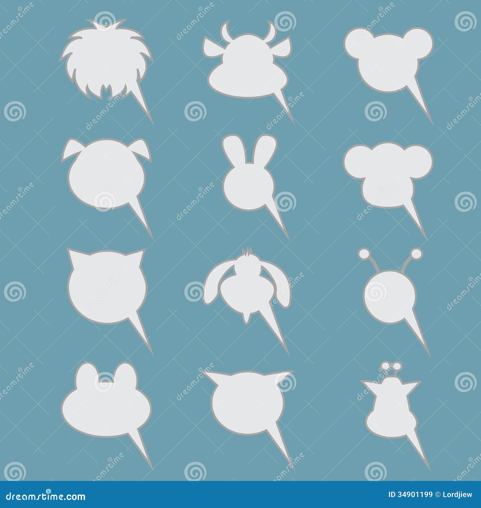 Animal Speech or Speaking Bubble Stock Vector - Illustration of ...