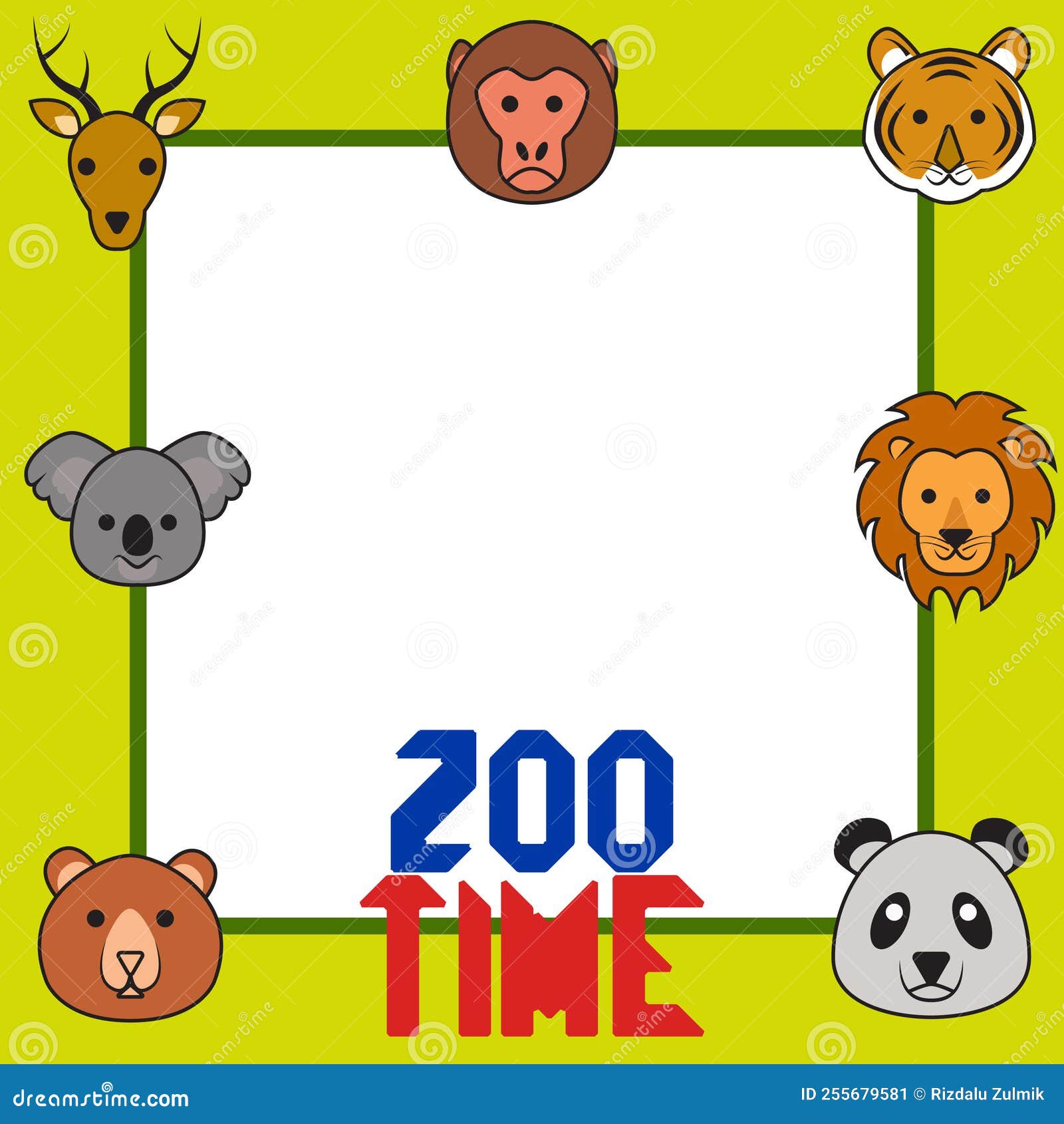Animal Square Banner Illustrator Vector Graphics Stock Vector ...