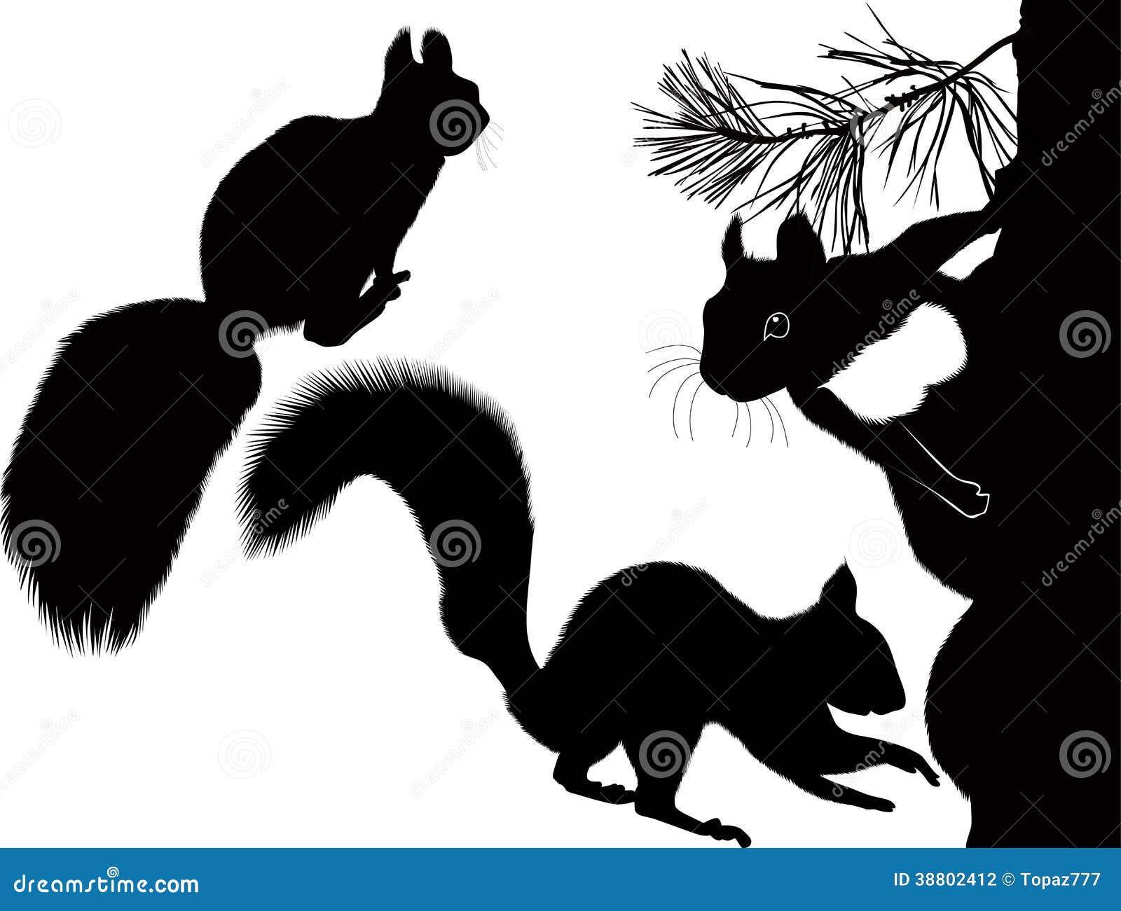 Squirrel In A Tree Cartoon Vector | CartoonDealer.com #14284645