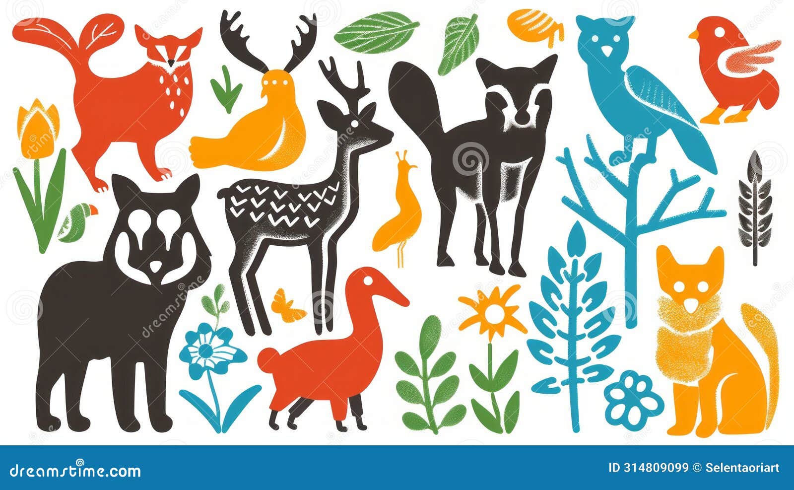 Animal Stencil Pictogram Art Set Cartoon Vector | CartoonDealer.com ...