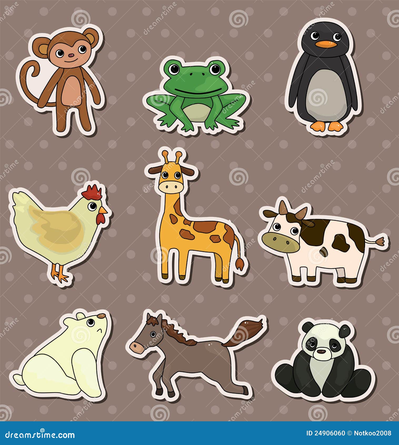 Animal stickers stock vector. Illustration of nature - 24906060