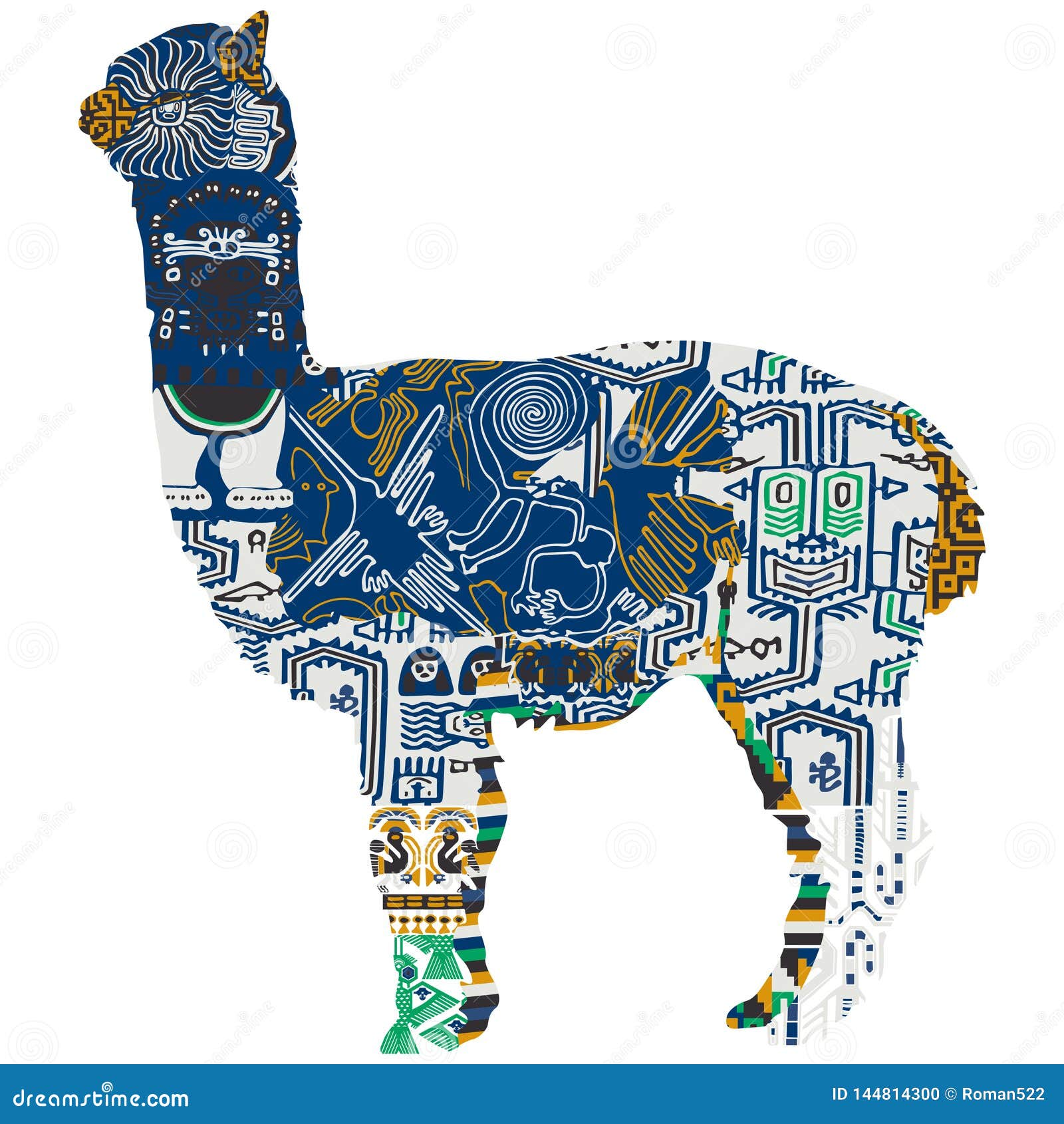 Animal symbolizing Peru stock vector. Illustration of ornate - 144814300