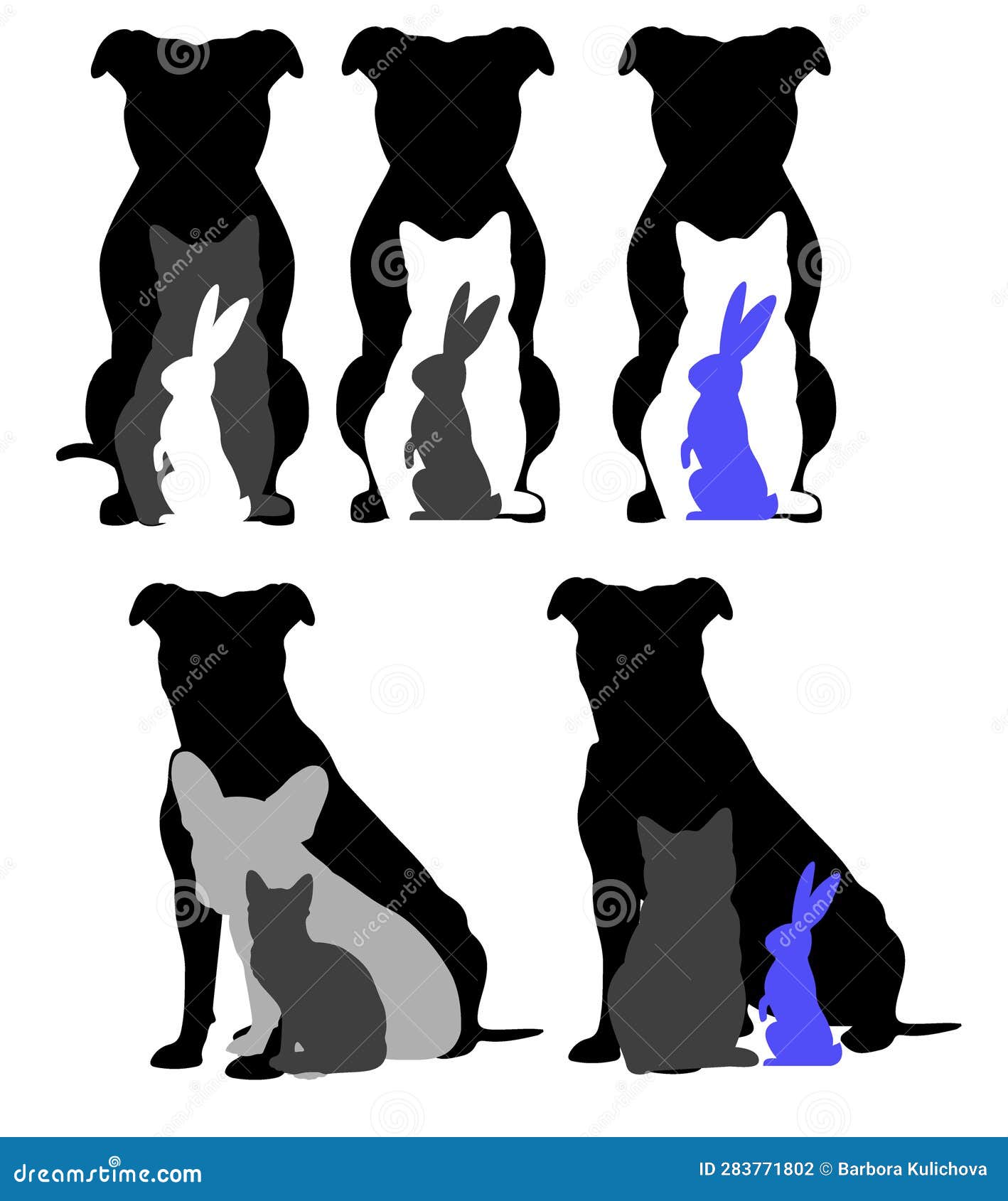 Animal Symbols Dog, Rabbit, Cat Stock Vector - Illustration of ...