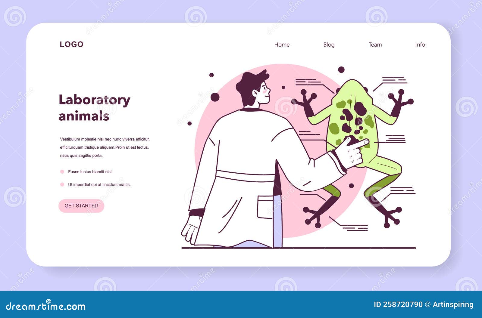 Animal Testing Web Banner or Landing Page. Genetic Engineering Stock ...