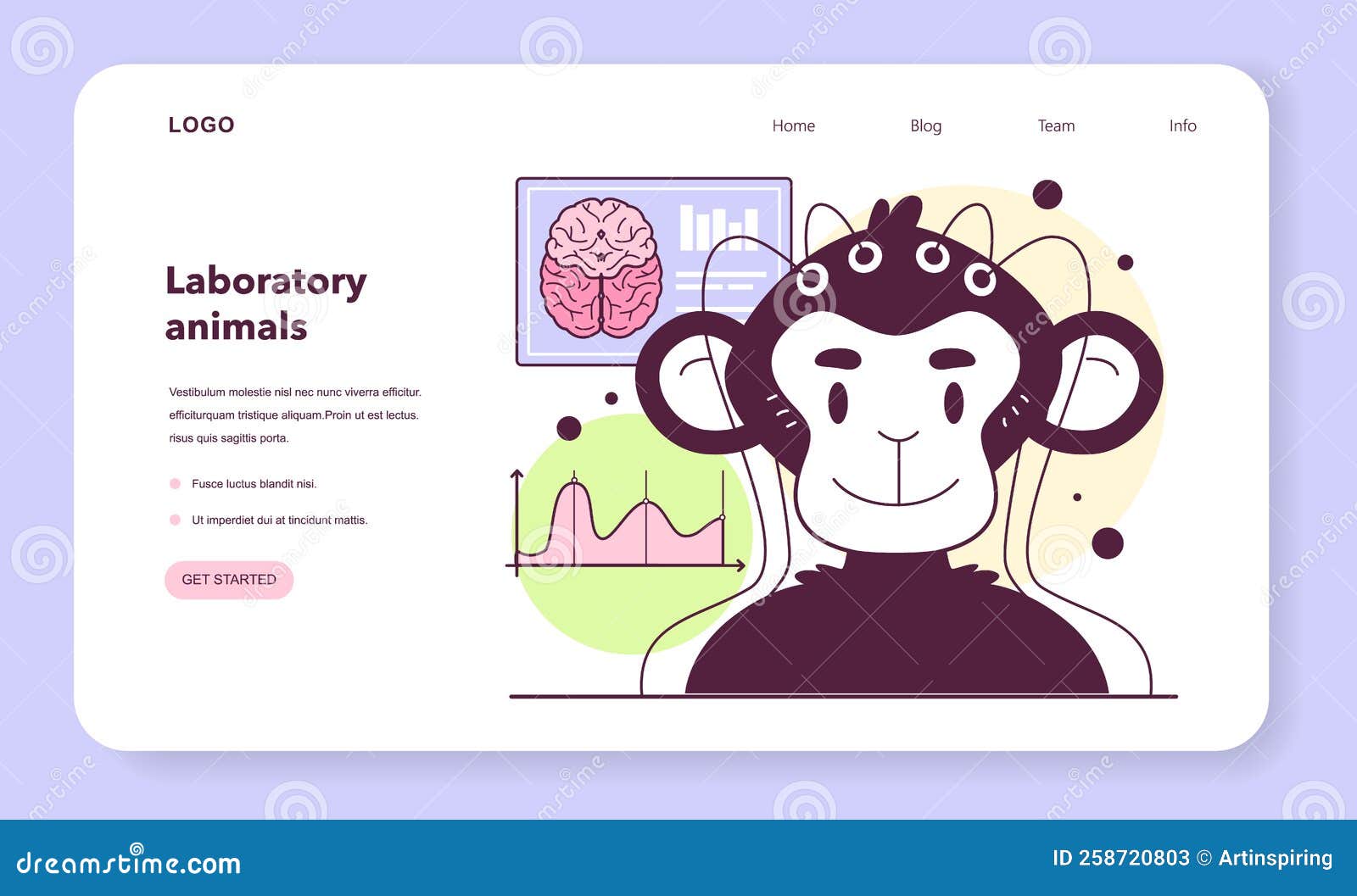 Animal Testing Web Banner or Landing Page. Genetic Engineering Stock ...