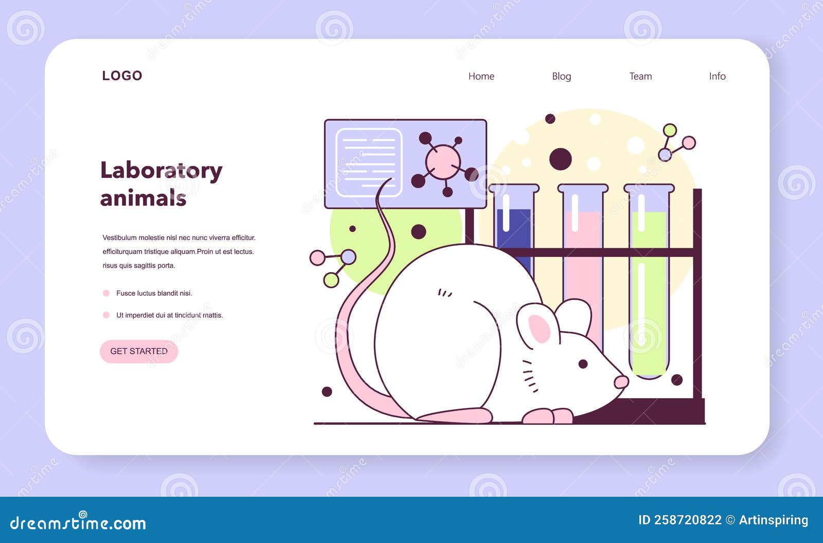 Animal Testing Web Banner or Landing Page. Genetic Engineering Stock ...