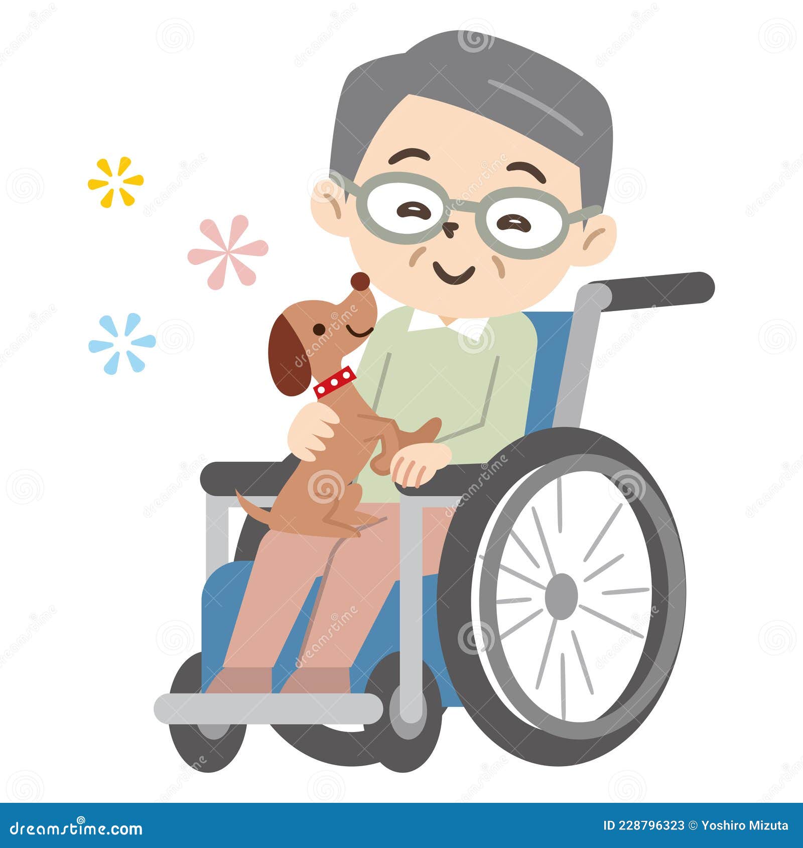 Animal Therapy, Senior Women Interacting With Animals Vector ...