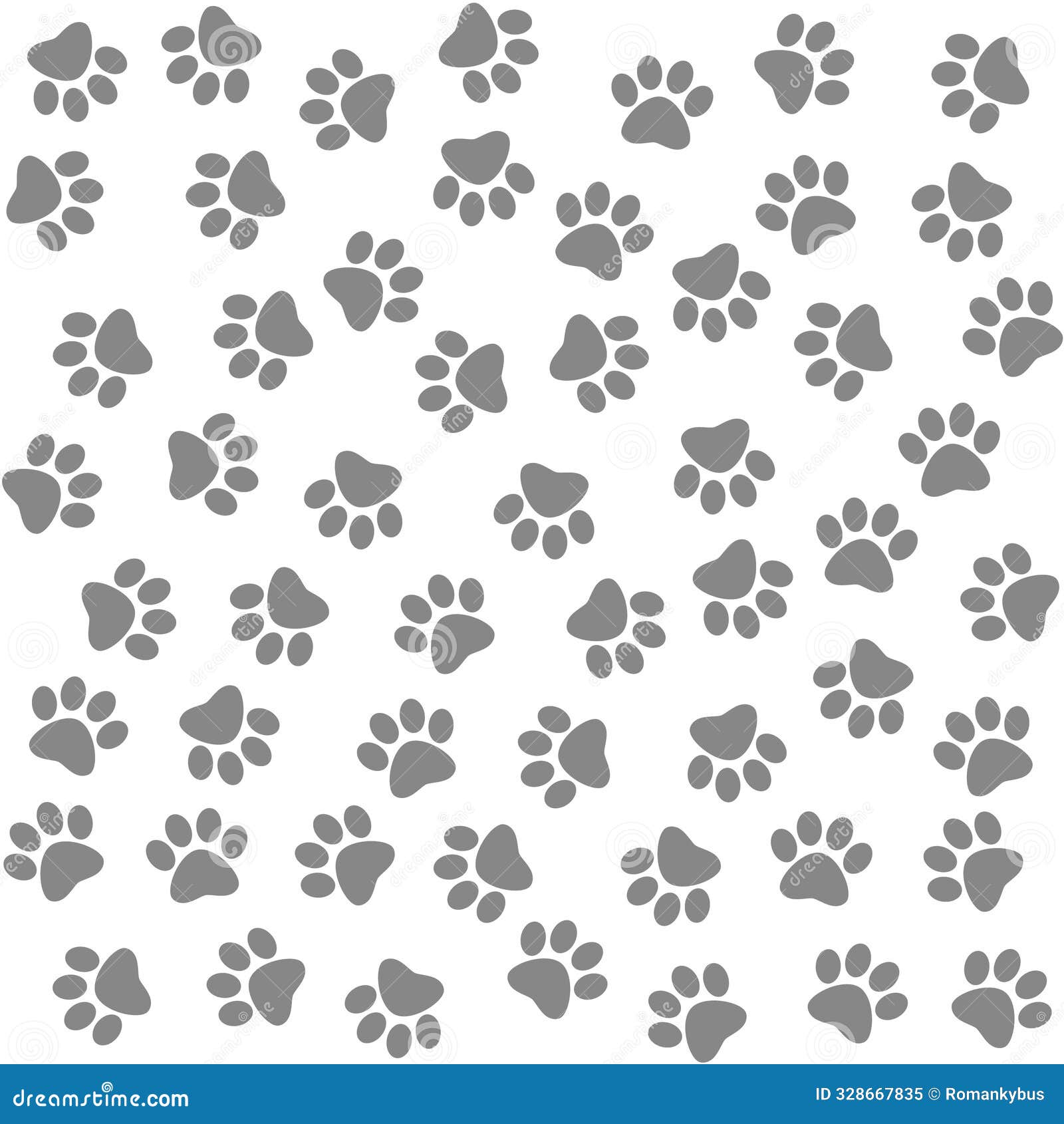 Animal Tracks Shape Symbol - Paw Prints Seamless Repeatable Pattern ...