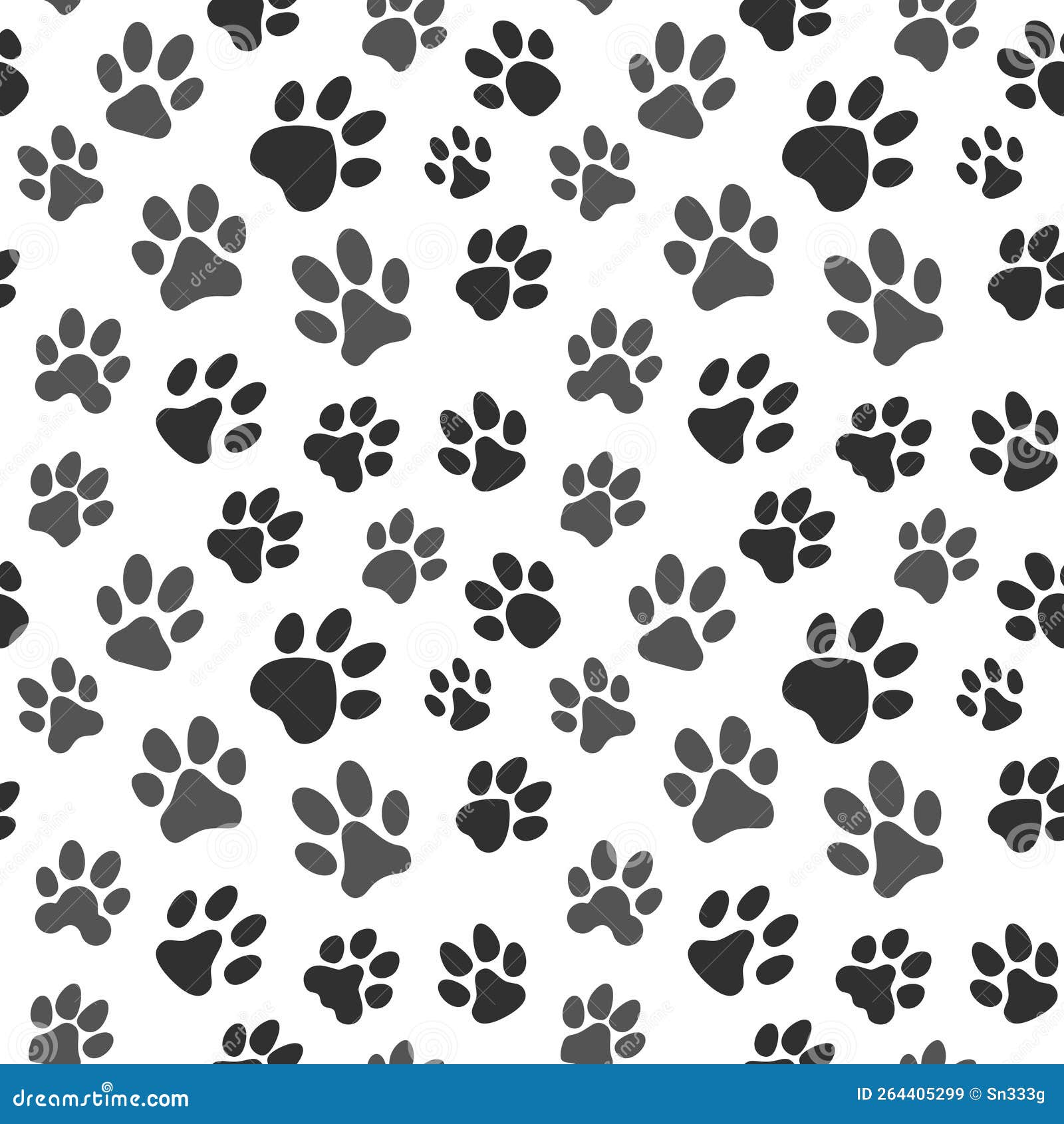Animal Tracks Vector Creative Pattern. Paw Footprints Seamless ...