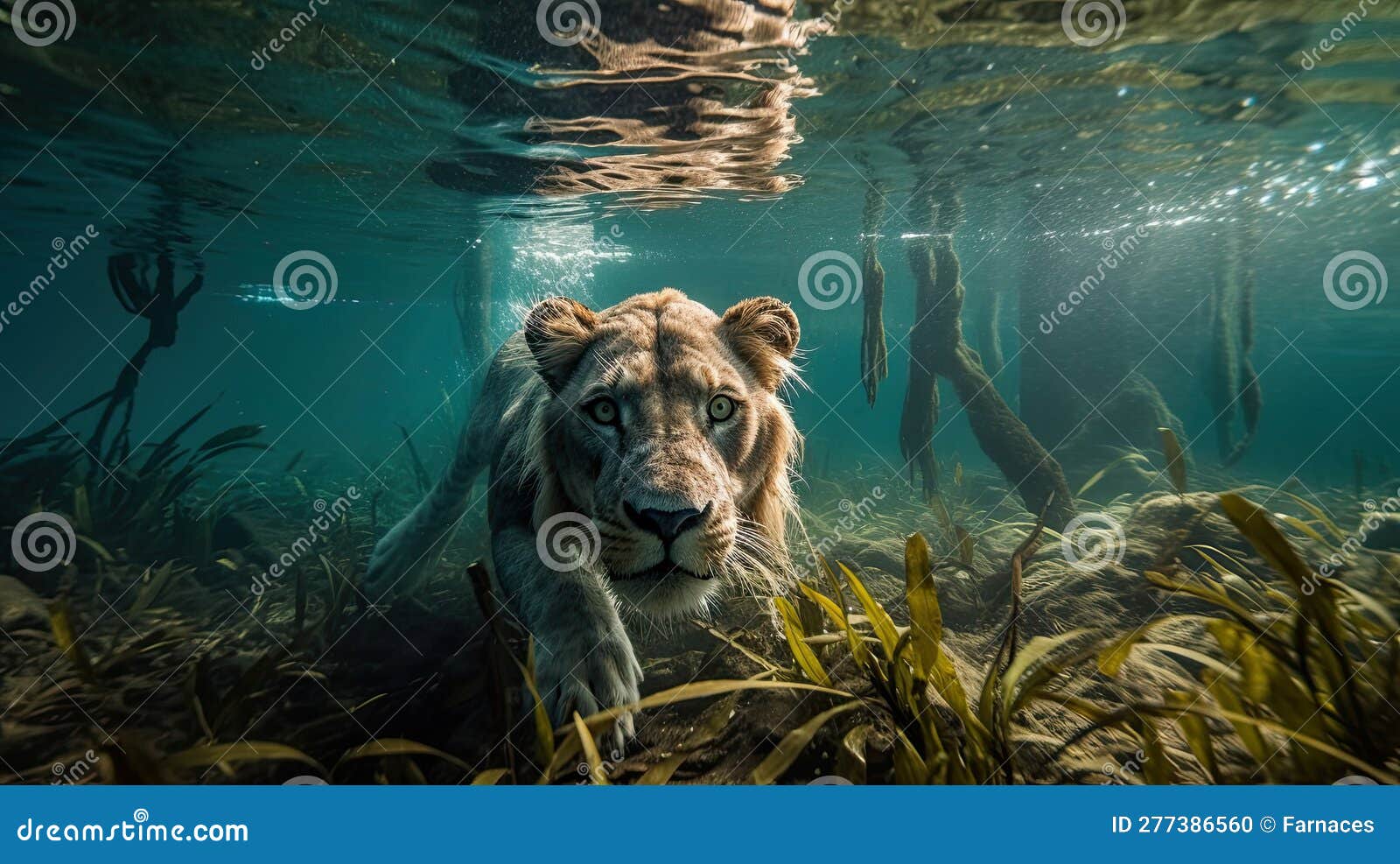 Animal under water stock illustration. Illustration of mammal - 277386560