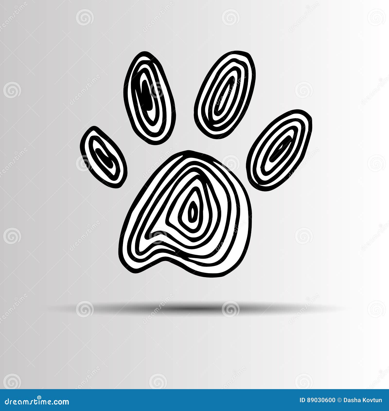 Animal Vector Print Paw Foot Shape Illustration Stock Vector ...